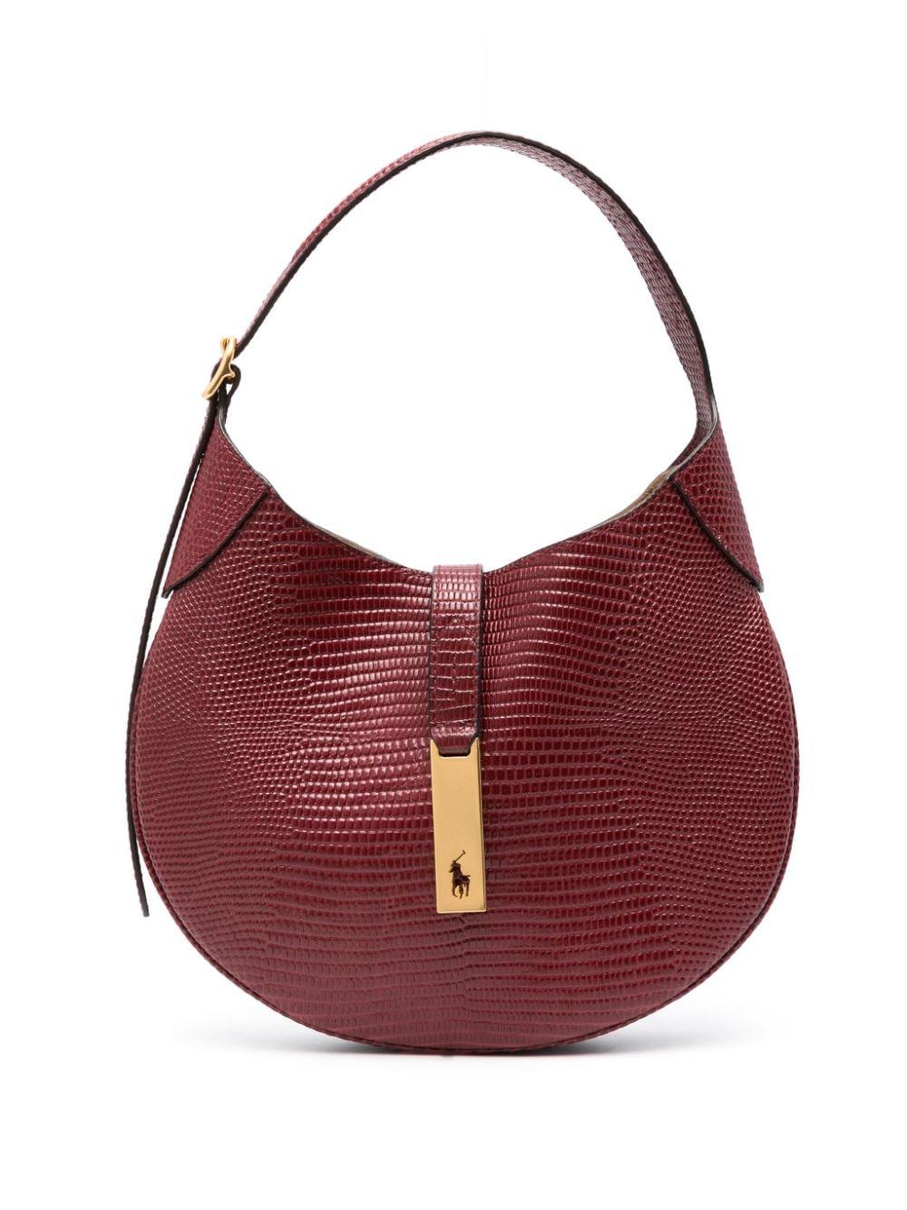 Polo Ralph Lauren Small Polo Id Embossed Lizard-skin Leather Shoulder ...