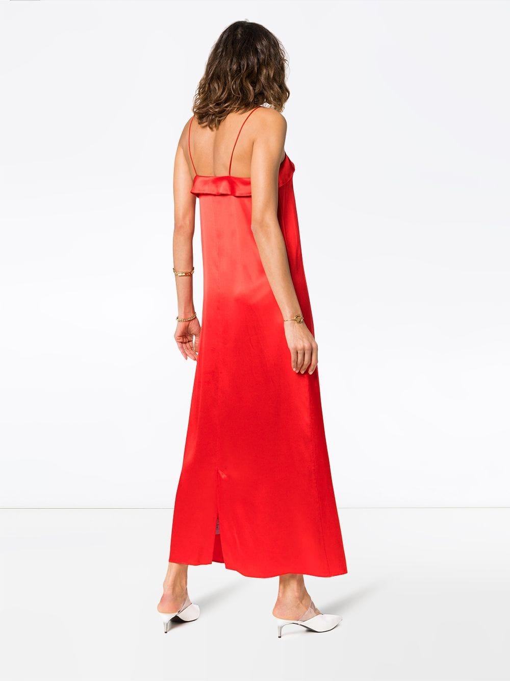 Deitas Coco Silk Fold Over Dress in Red - Lyst