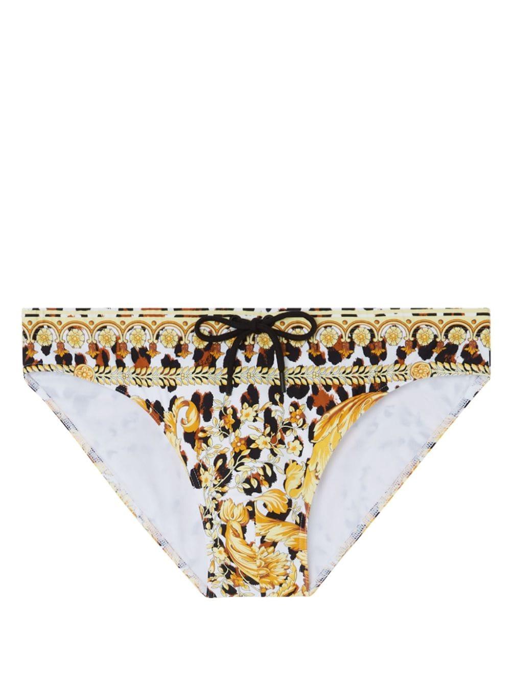 Versace Wild Barocco Swim Briefs in White for Men | Lyst