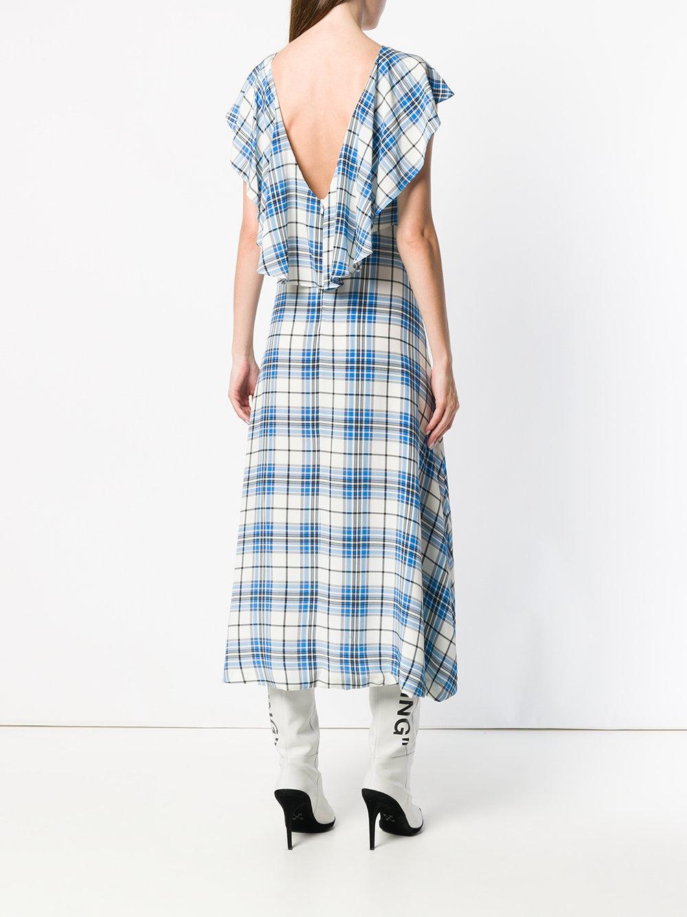 Buy paper london check print midi silk dress> OFF-58%