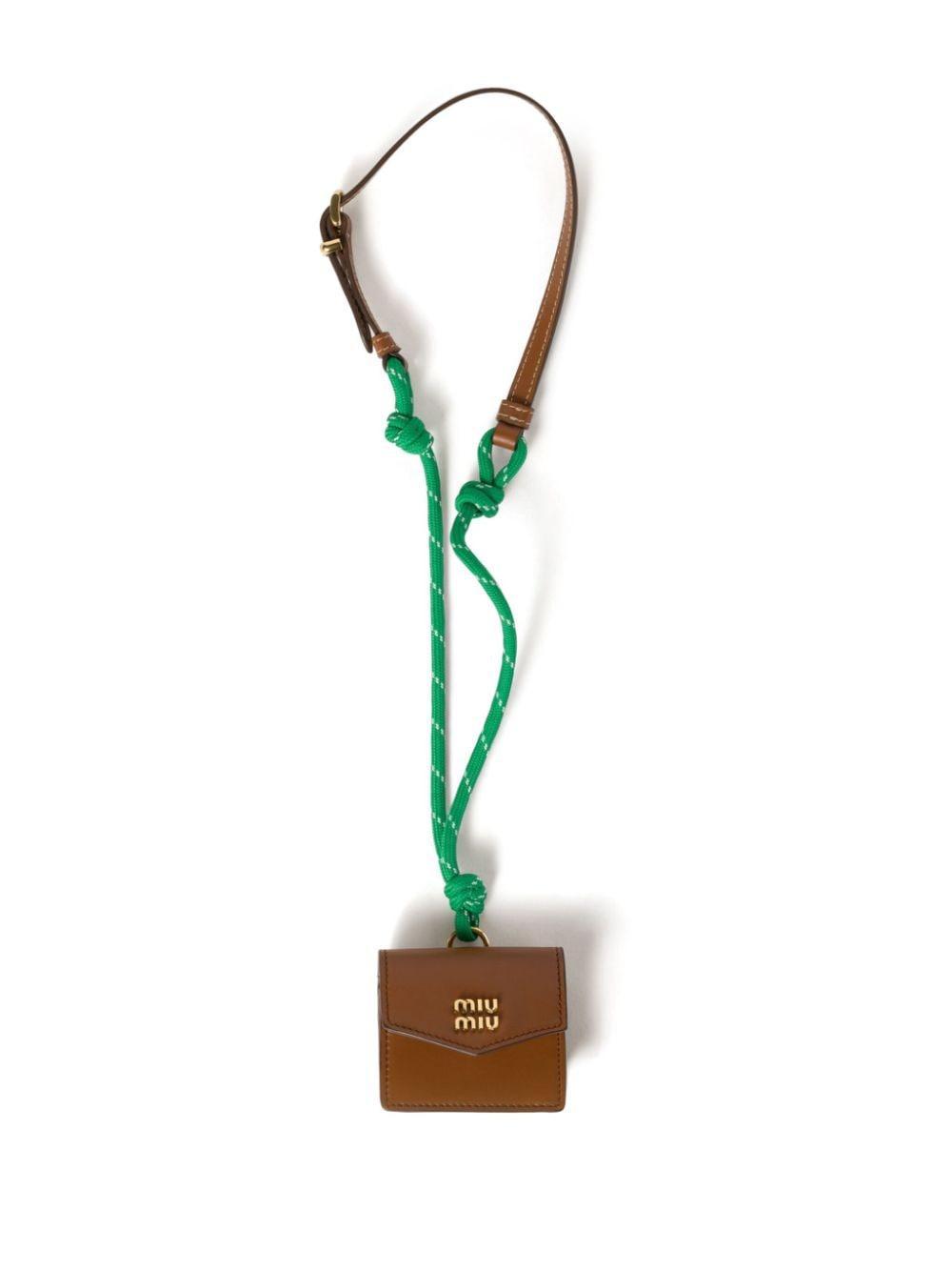 Miu Miu Mini-Pouch Bag Charm in White | Lyst