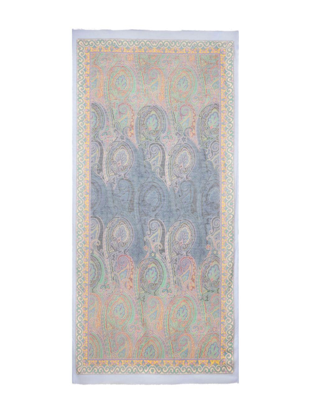 Etro Paisley-Motif Slub Scarf in Grey | Lyst UK