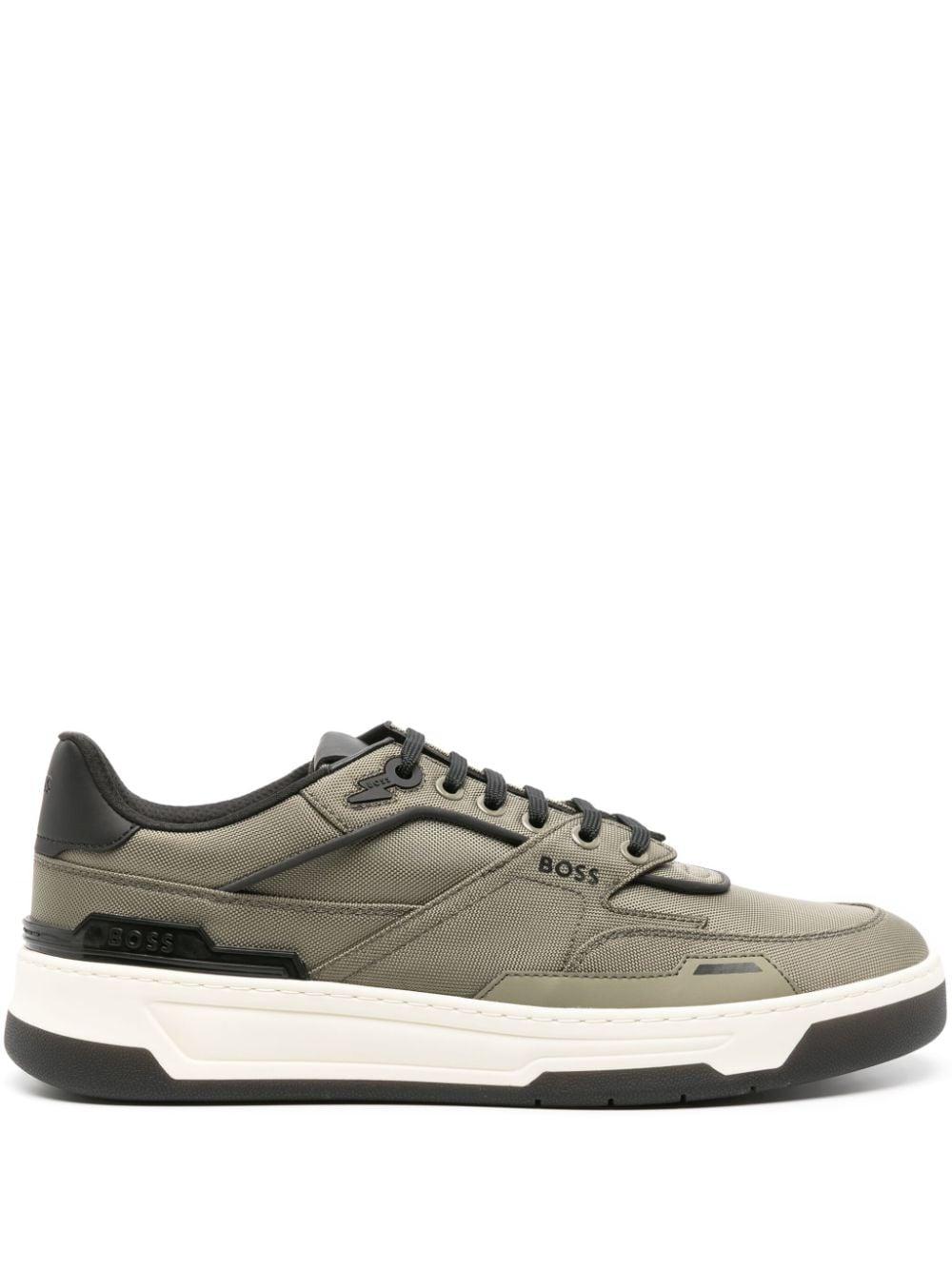 BOSS Baltimore Panelled Sneakers in Green for Men | Lyst