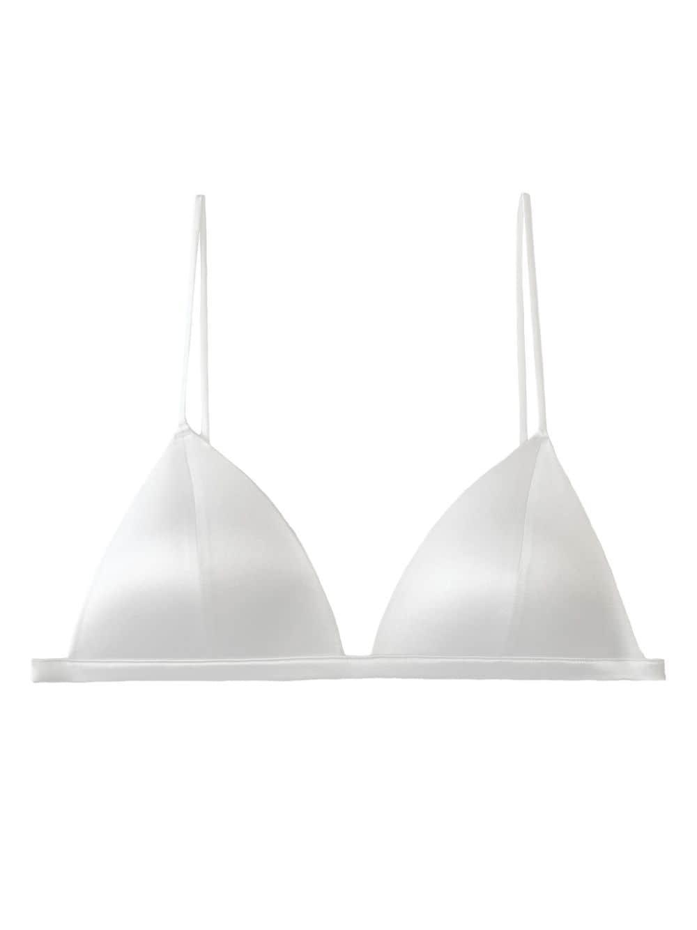 Fleur du Mal Luxe Silk-satin Bra in White | Lyst
