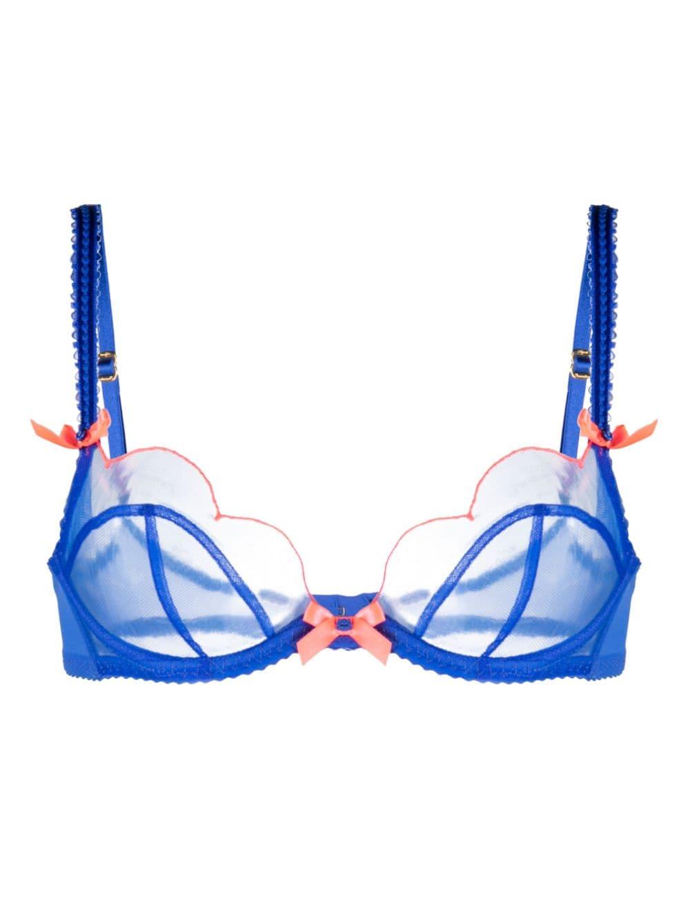 Agent Provocateur Lorna Underwired Tulle Bra In Blue Lyst Canada