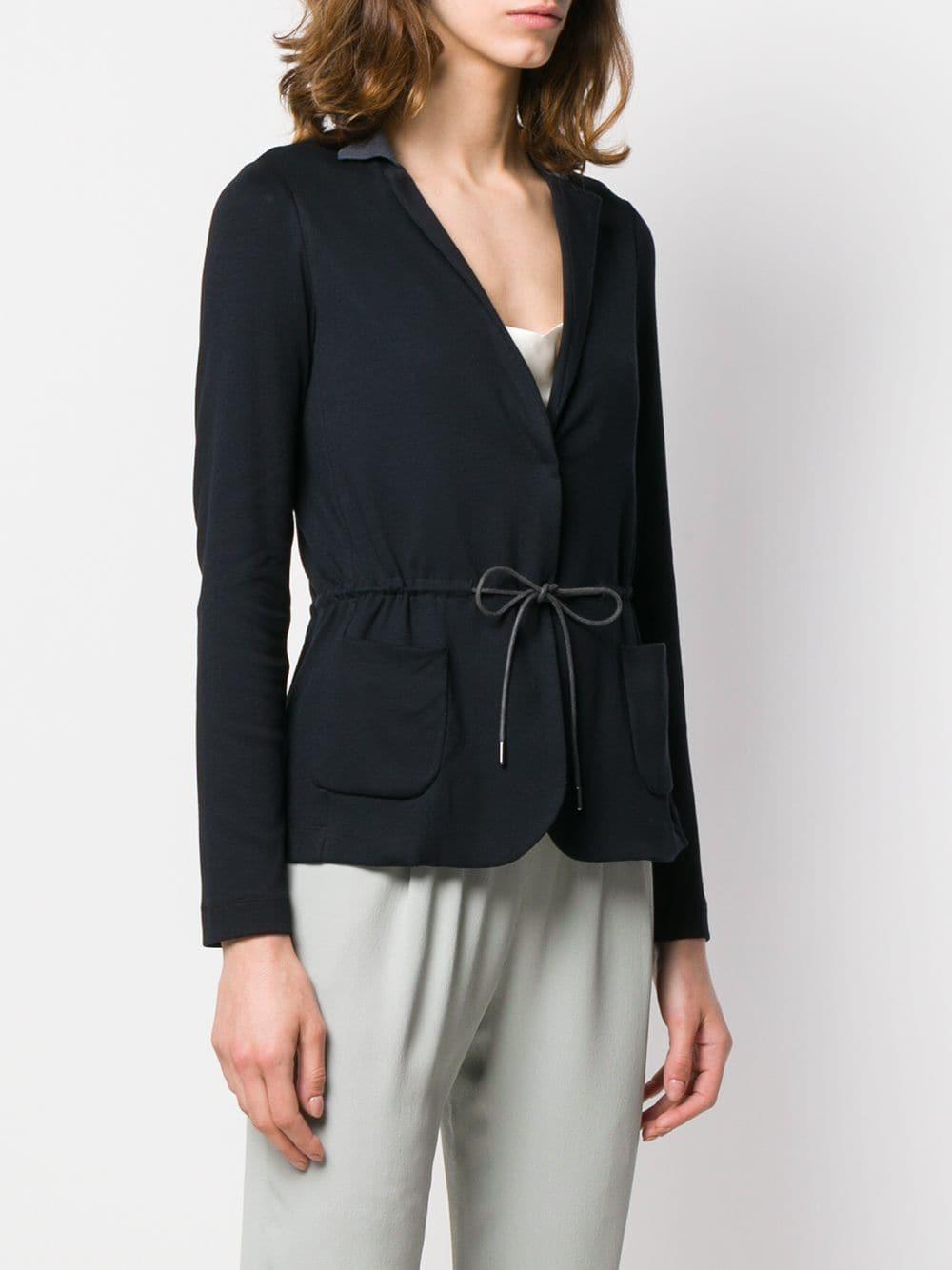 Fabiana Filippi Drawstring Waist Blazer Jacket in Blue - Lyst