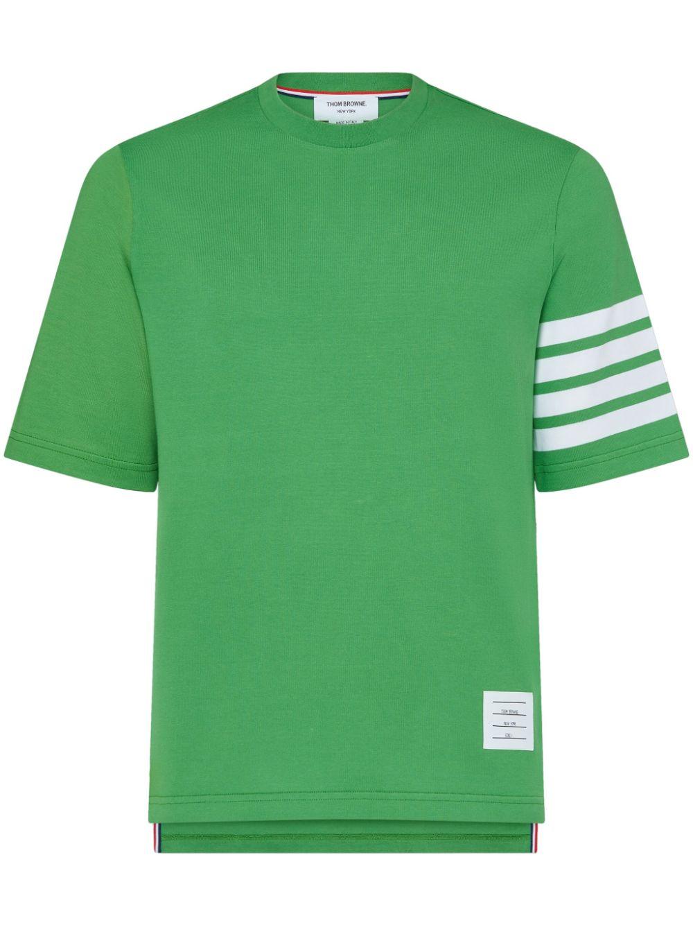Thom Browne 4-Bar Round-Neck T-Shirt in Green for Men | Lyst