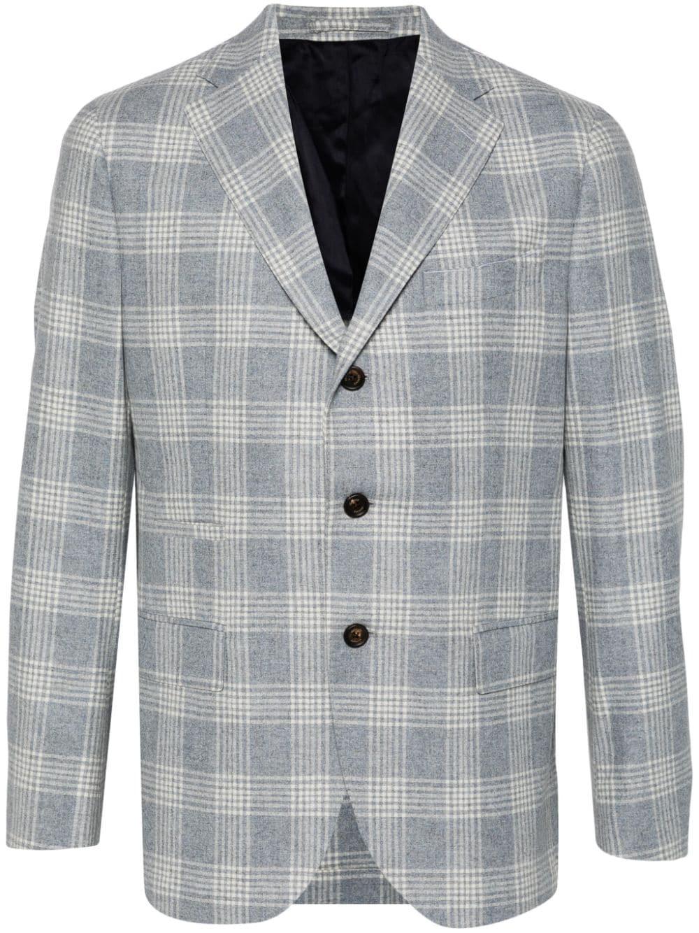 Eleventy Checkered Blazer in Gray for Men | Lyst