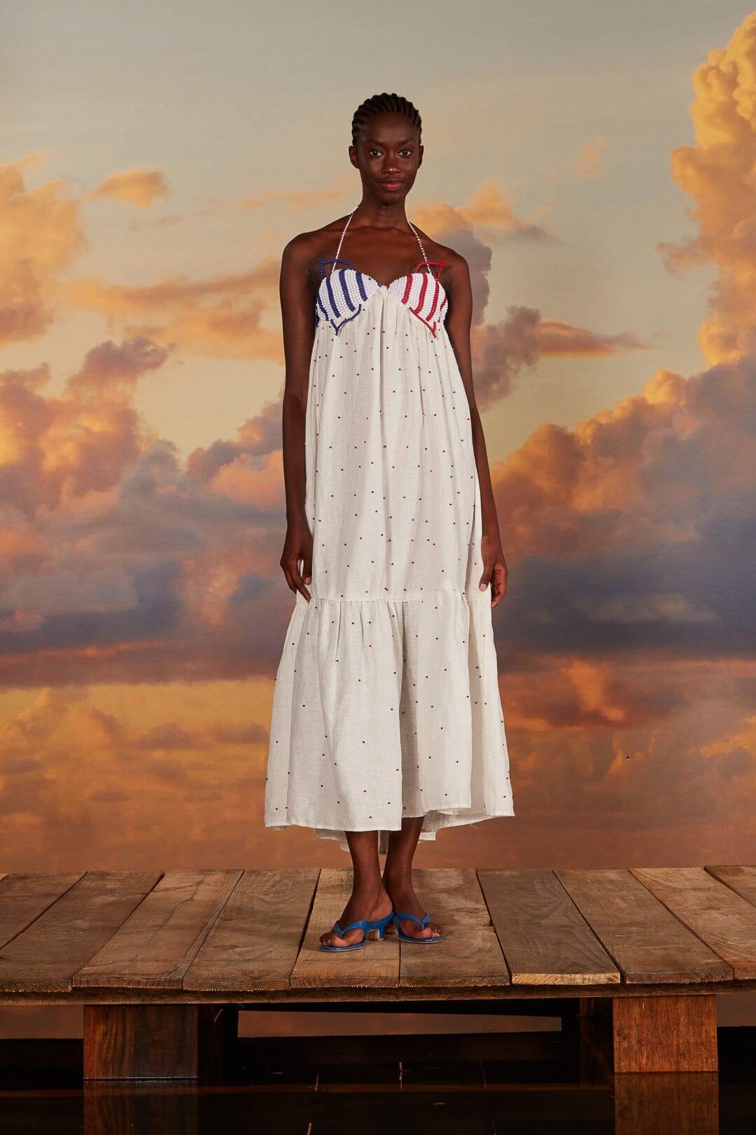 FARM Rio Beaded Fishes Sleeveless Maxi Dress in Brown | Lyst