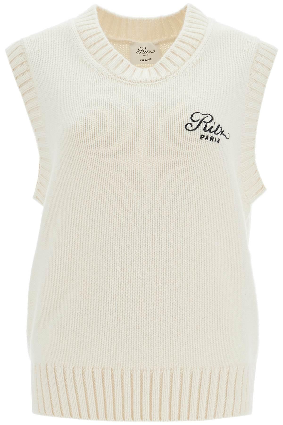 FRAME Cashmere Vest With Design For Ritz in Natural | Lyst