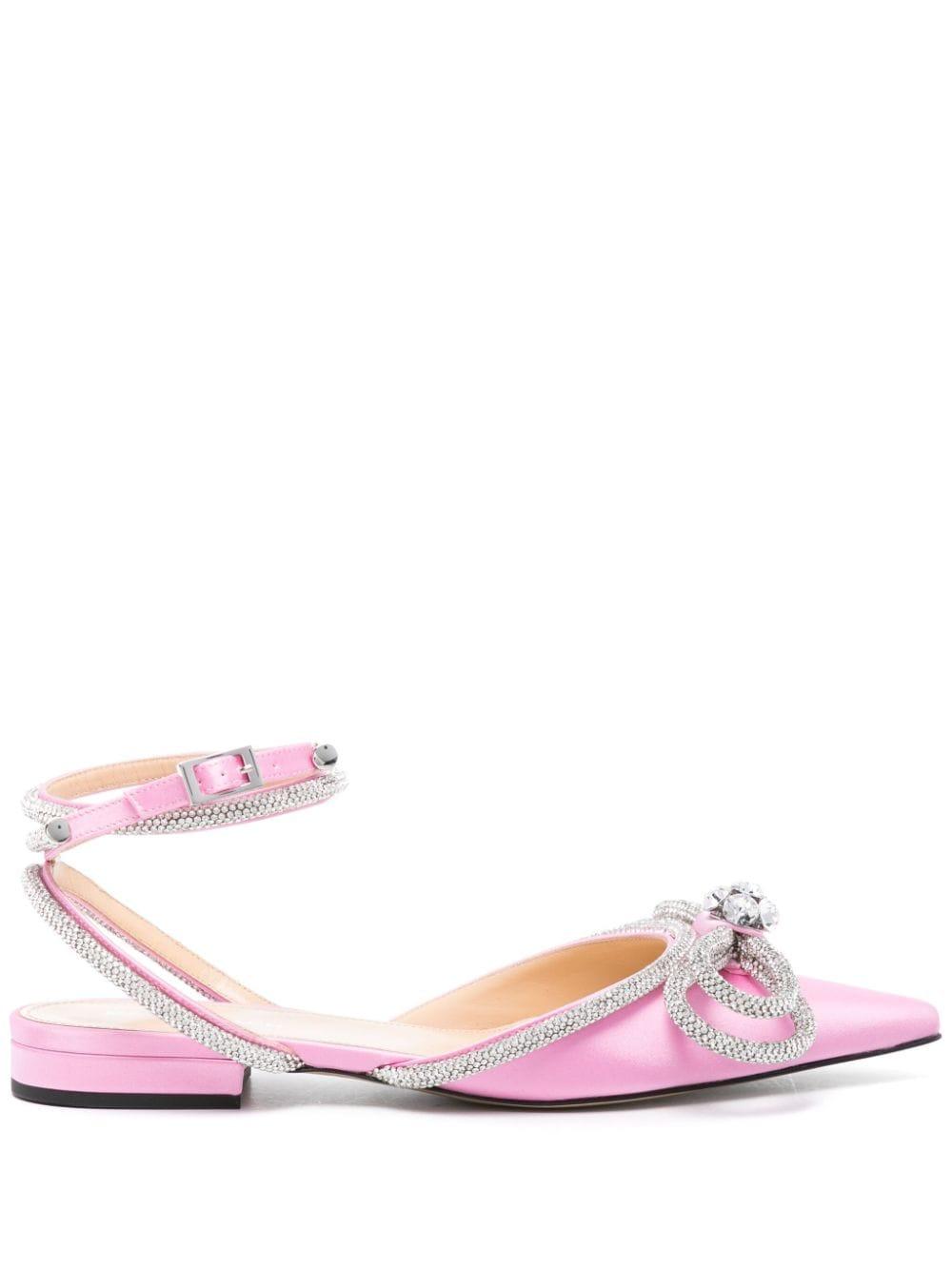 Mach & Mach Double Bow Satin Slingback Ballet Flats in Pink for Men | Lyst