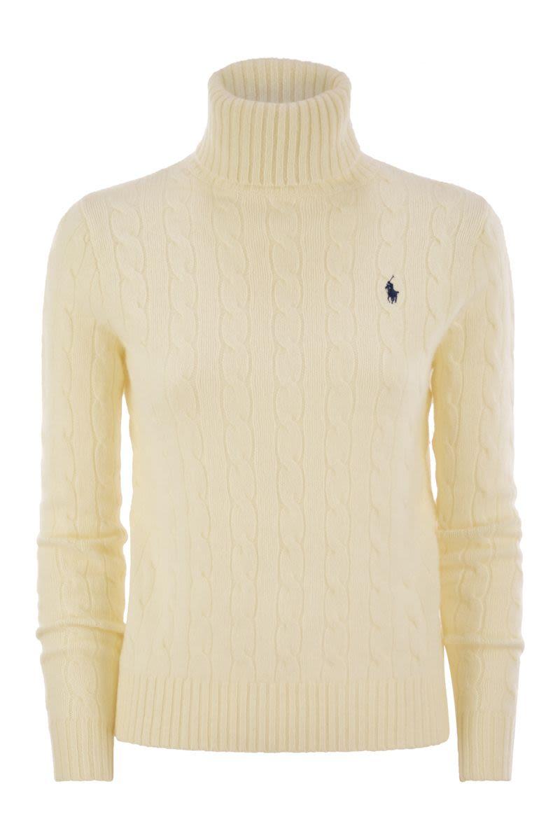 Polo Ralph Lauren Wool And Cashmere Cable-Knit Turtleneck Sweater in ...