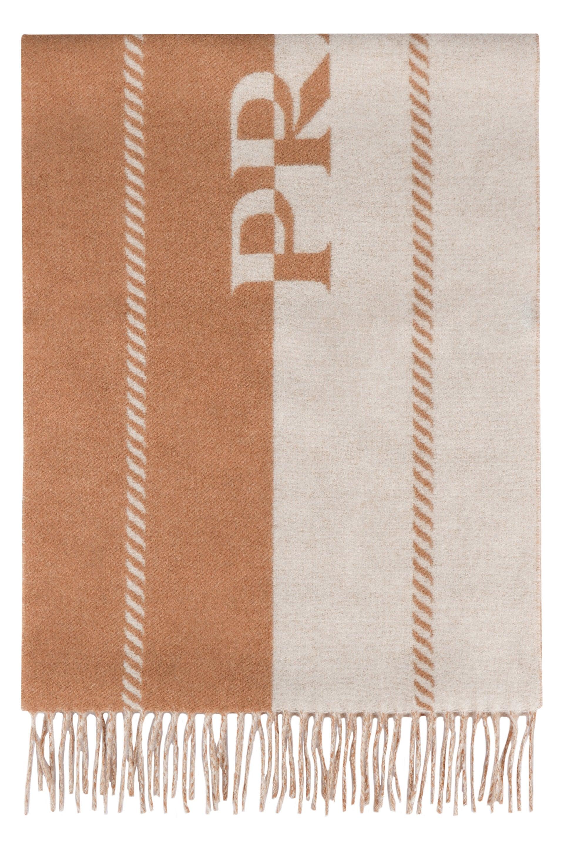 Prada Elegant Nude Wool Scarf in Natural | Lyst