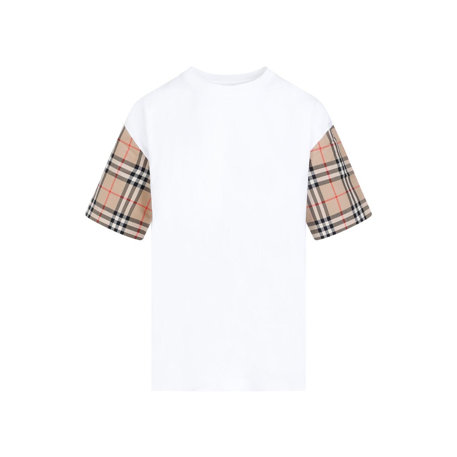 Burberry Vintage Check Cotton Drop Shoulder in White for Men | Lyst