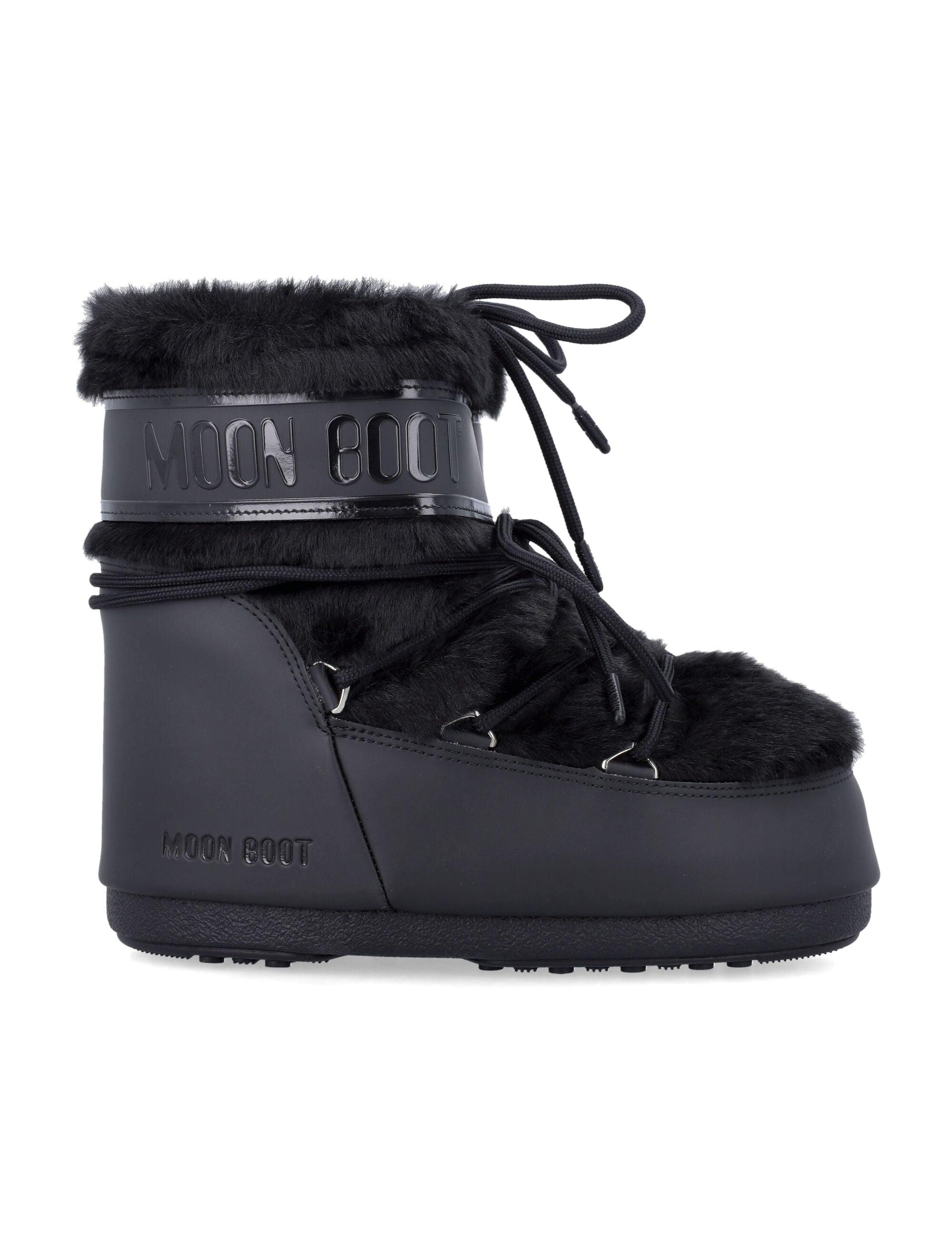 Moon Boot Icon Low Faux Fur Boots in Black for Men | Lyst