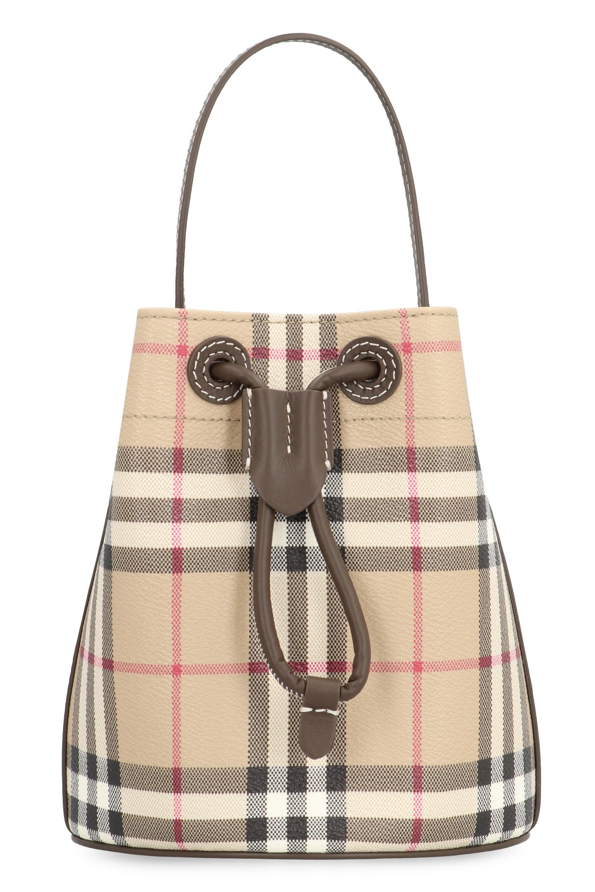Burberry Check Mini Bucket Bag in Natural for Men | Lyst