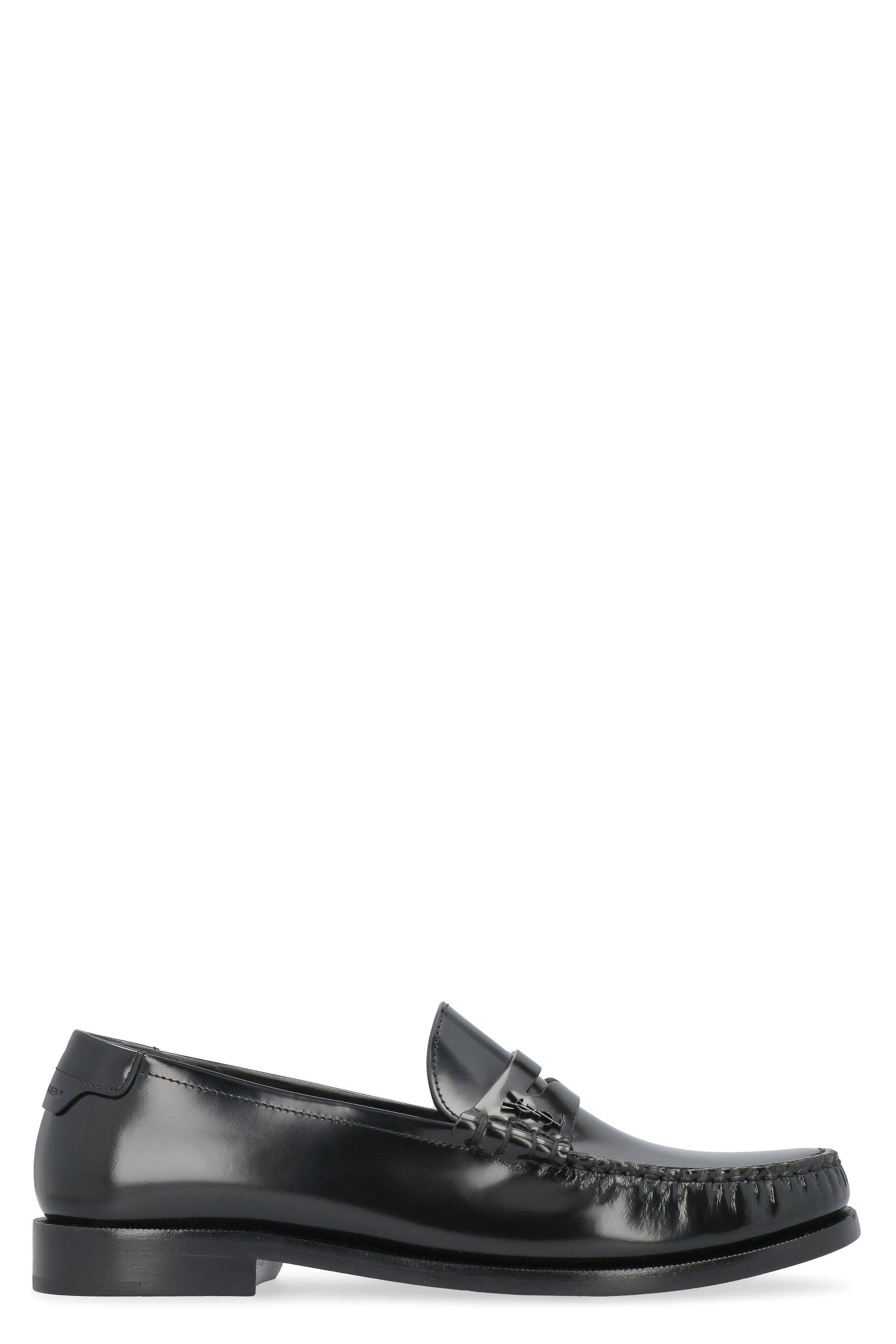 Saint Laurent Leather Loafer With Monogram in Black for Men | Lyst
