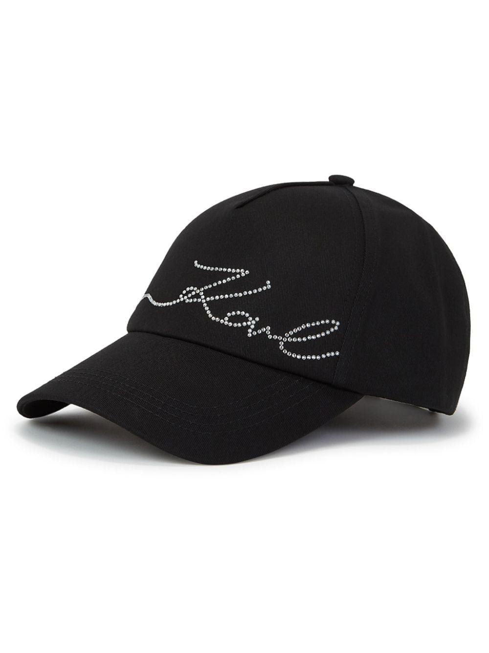 Karl Lagerfeld Cap With Strasss Logo in Black for Men | Lyst