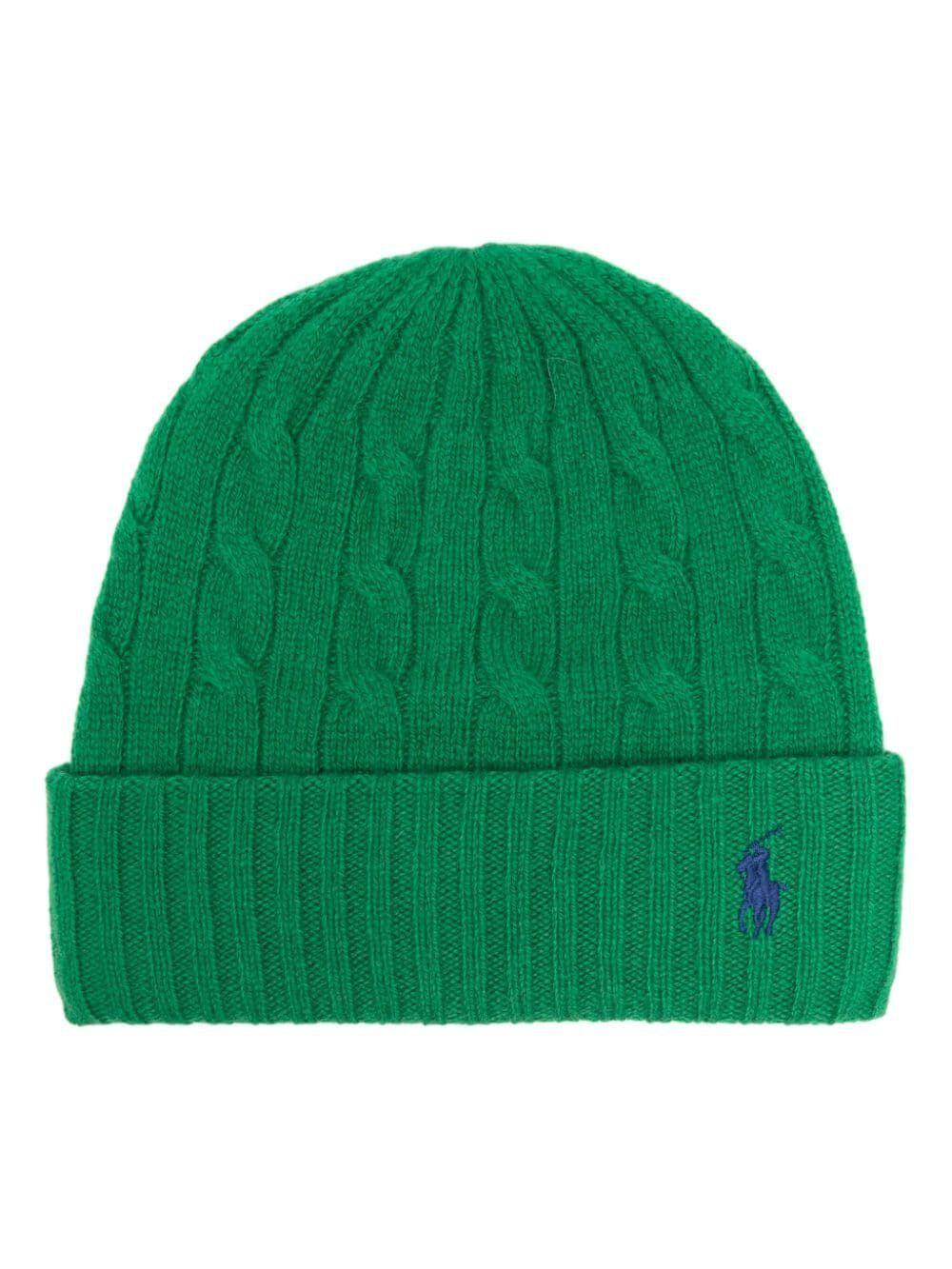 Polo Ralph Lauren Braid Wool And Cashmere Hat in Green for Men | Lyst