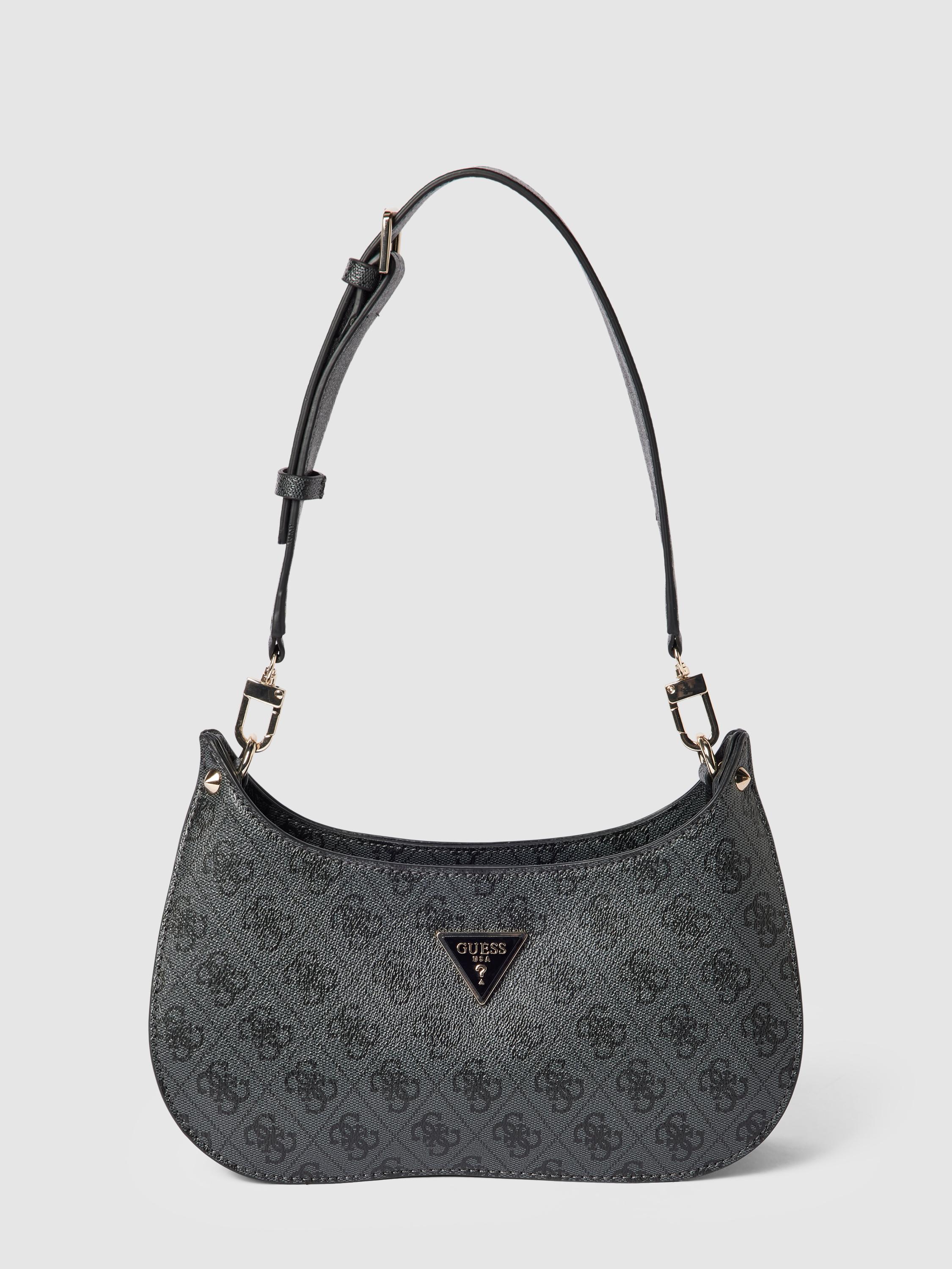 Guess Handtasche mit Allover-Label-Details Modell 'MERIDIAN' in Weiß ...