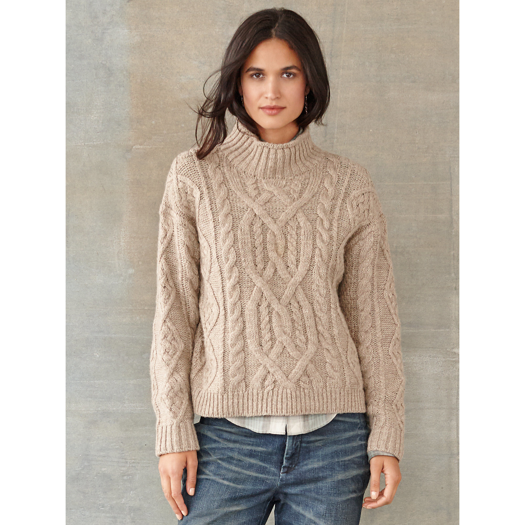 RRL Tessa Cable knit Wool Sweater In Natural Lyst