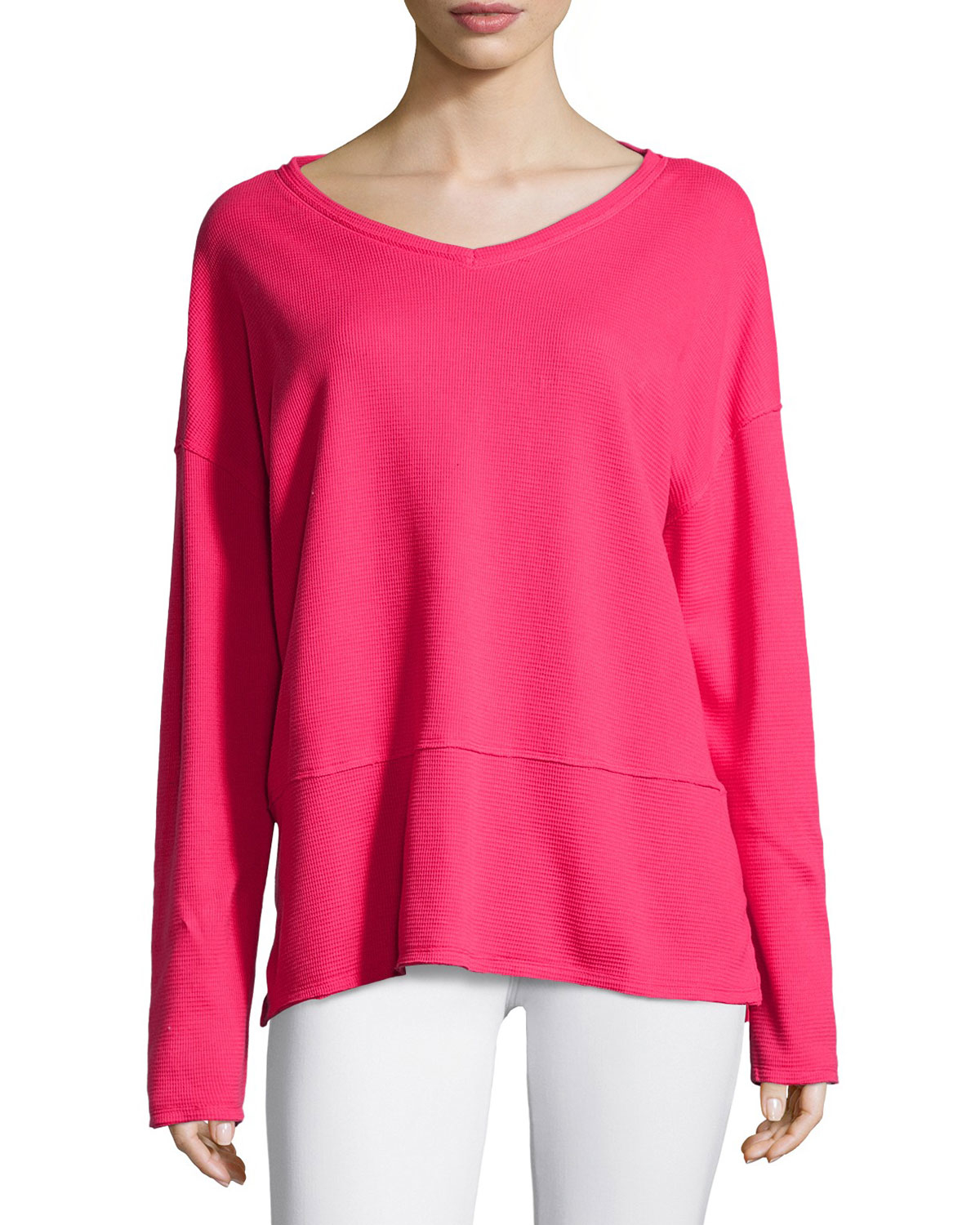 Lyst - Neon buddha Long-sleeve V-neck Top in Pink