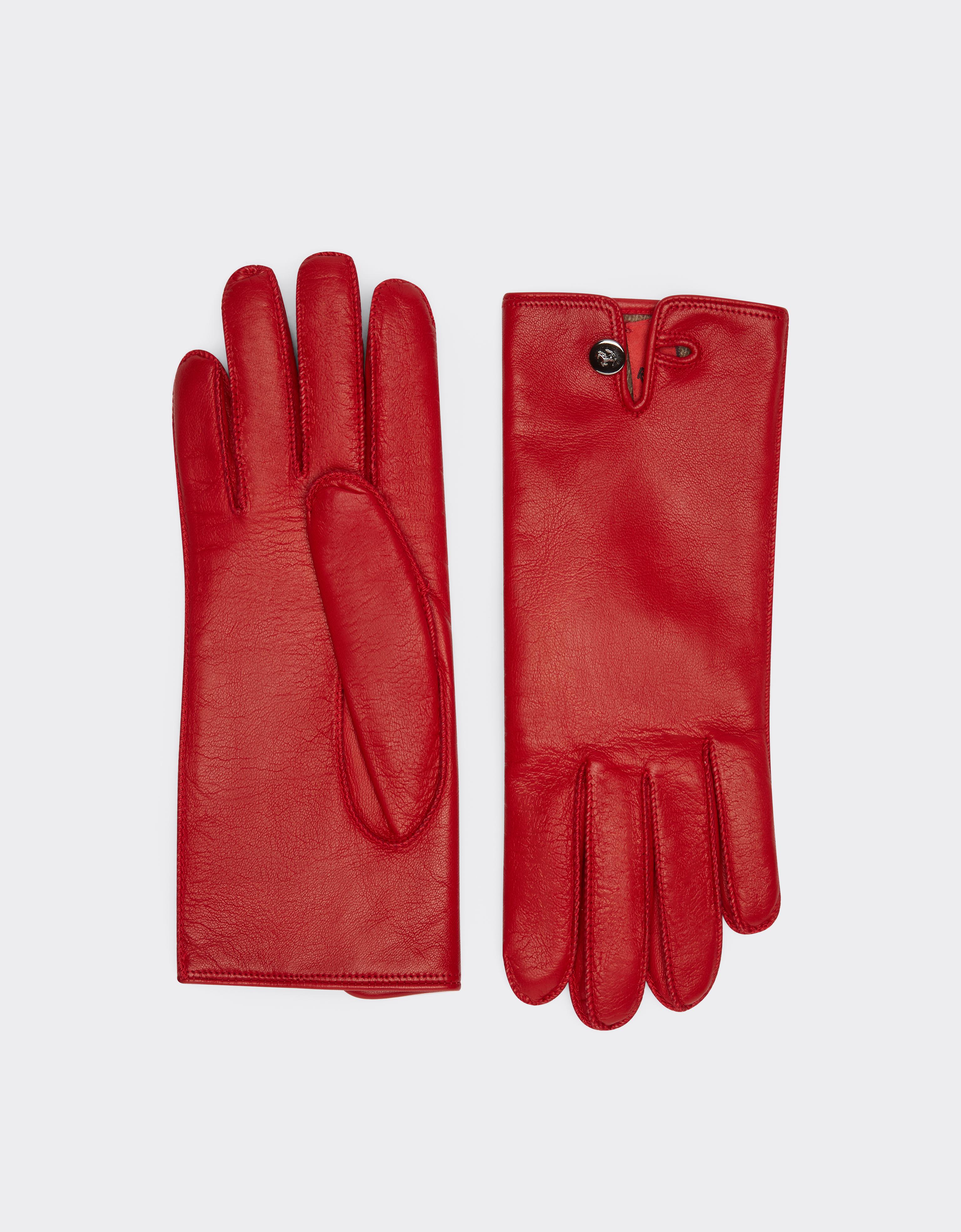 Ferrari Nappa Leather Gloves With Button in Red | Lyst