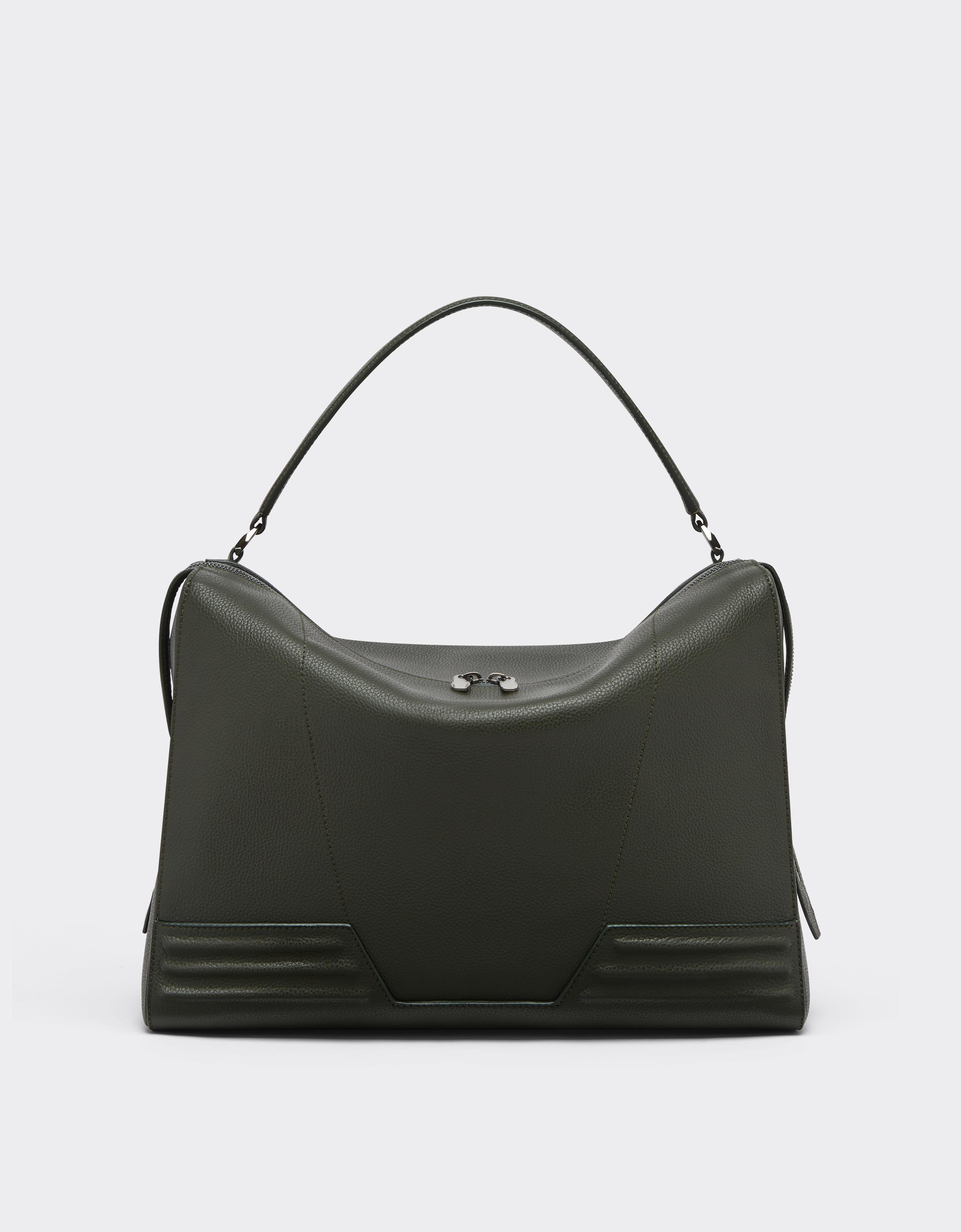 Ferrari Grained Leather Duffle Bag in Black | Lyst