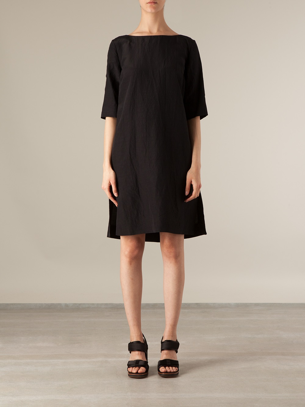 Marni Boat Neck Sack Dress in Black - Lyst