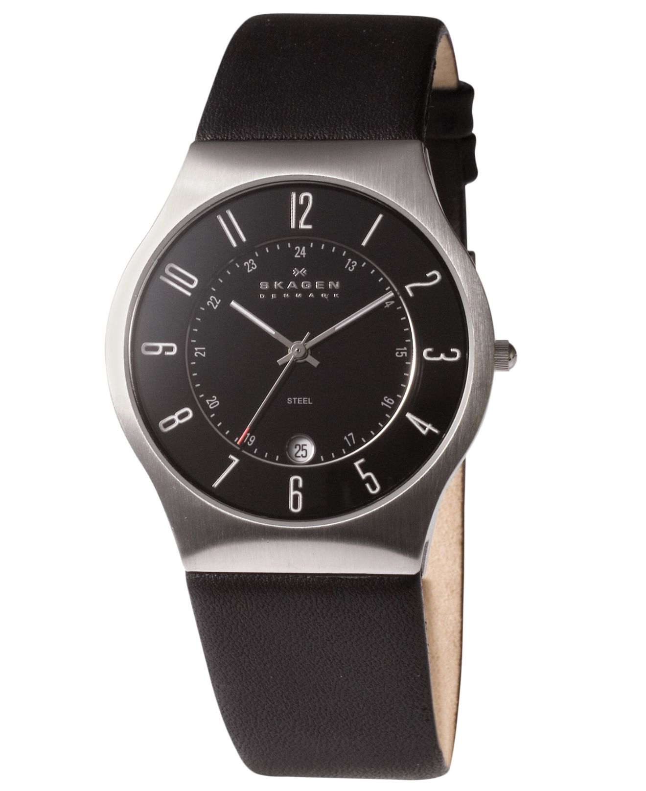 Skagen Mens Black Leather Strap 233xxlslb In Black For Men Lyst