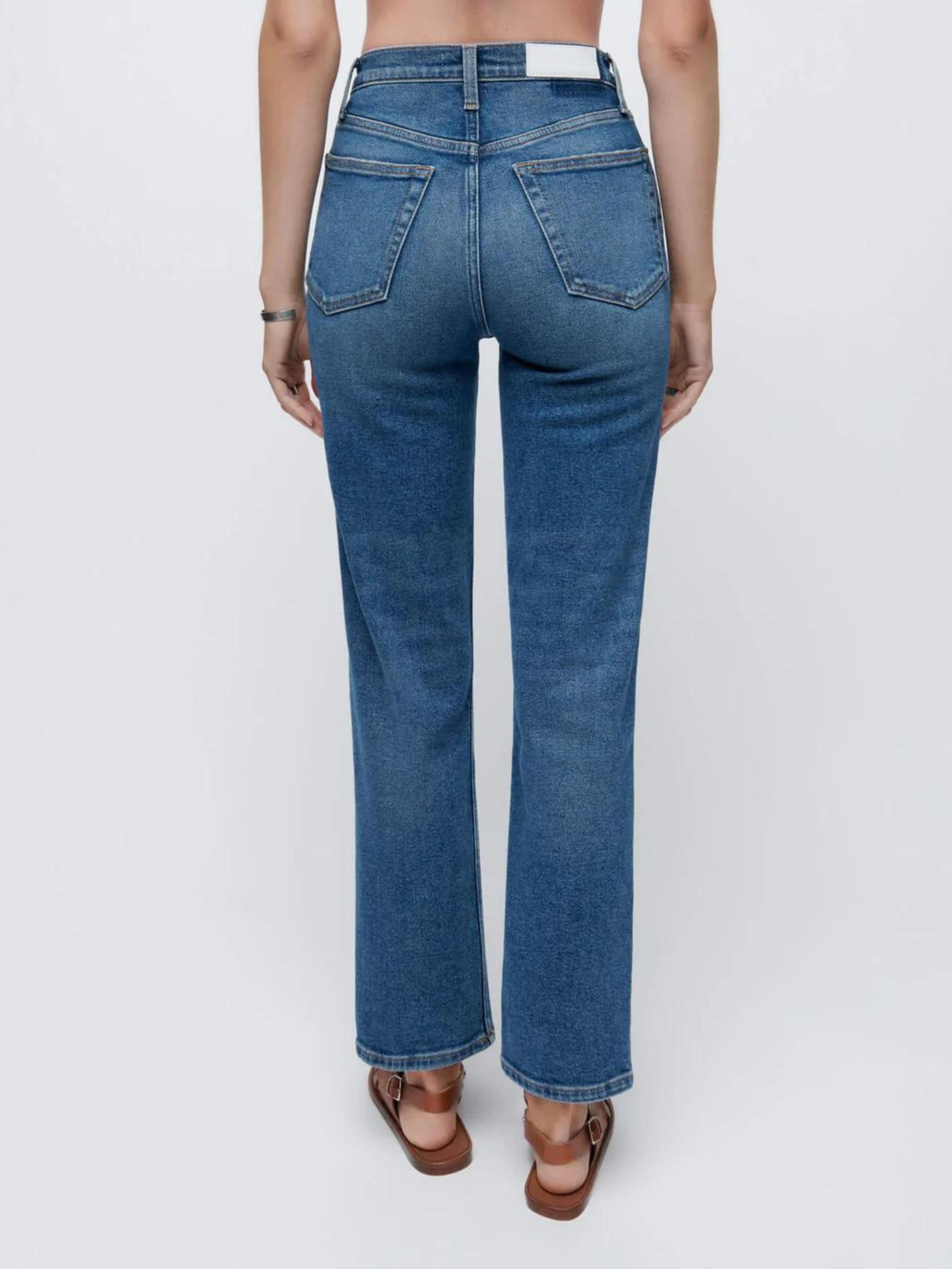 NWT Redone Re/done Jeans 70s Stove Pipe High Rise Straight Leg Cropped ...