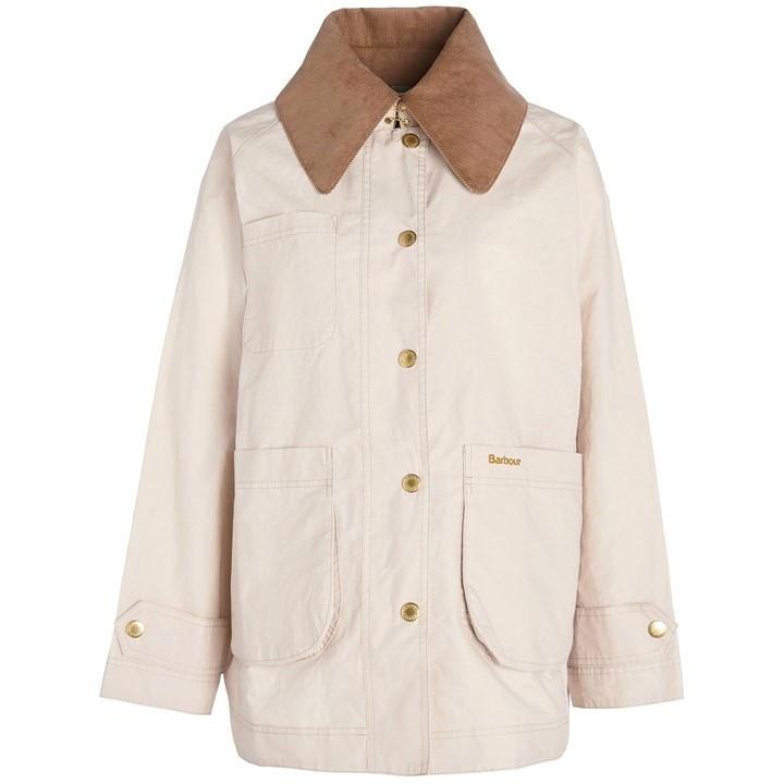 Barbour Hutton Oversized Showerproof Jacket in Natural | Lyst UK