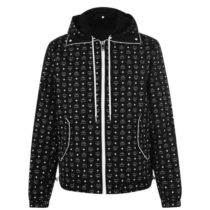 MCM Synthetic All-over Logo Hooded Jacket in Black for Men - Save 31% ...
