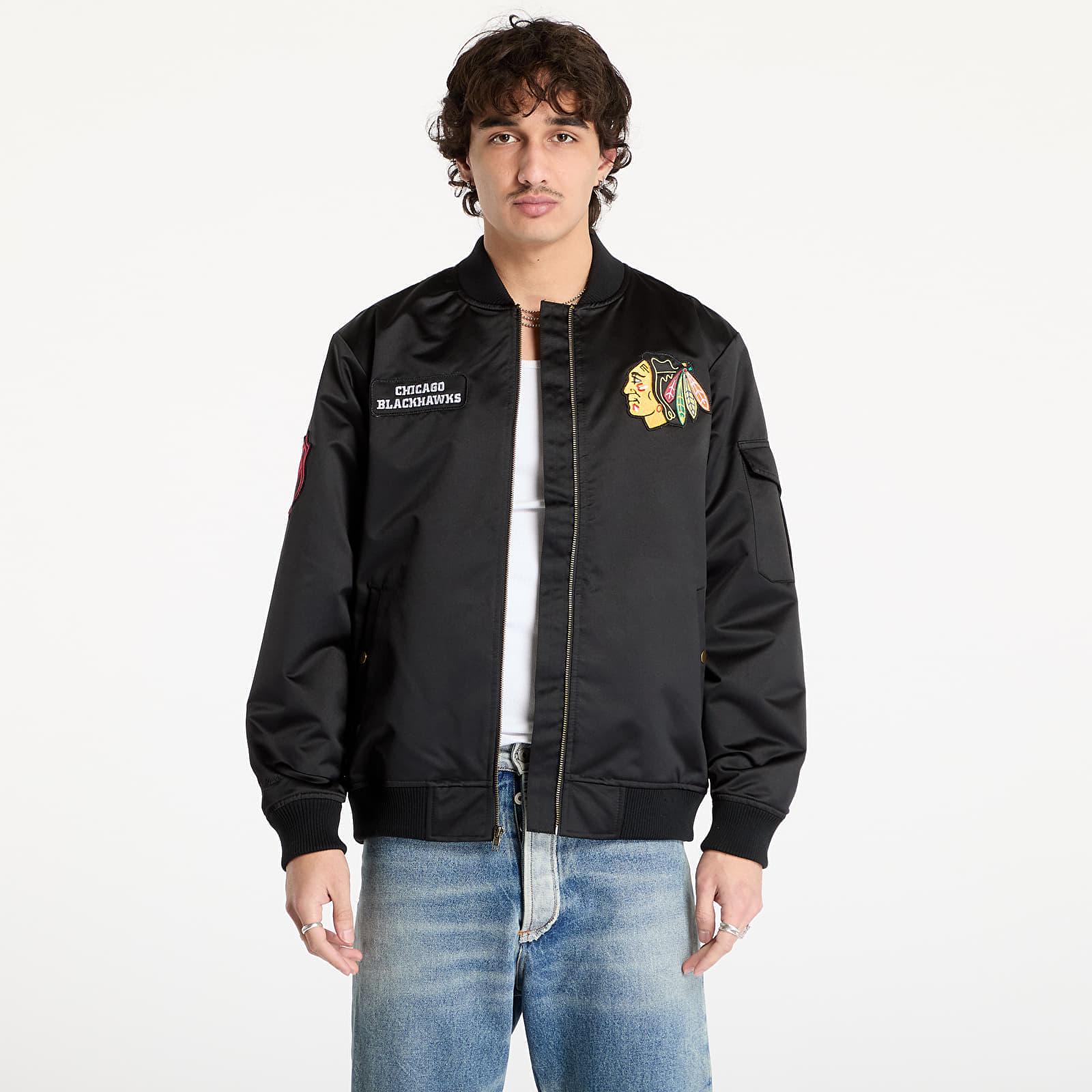 Mitchell & Ness Jacket Nhl Team Leader Satin Current Logo Blackhawks ...