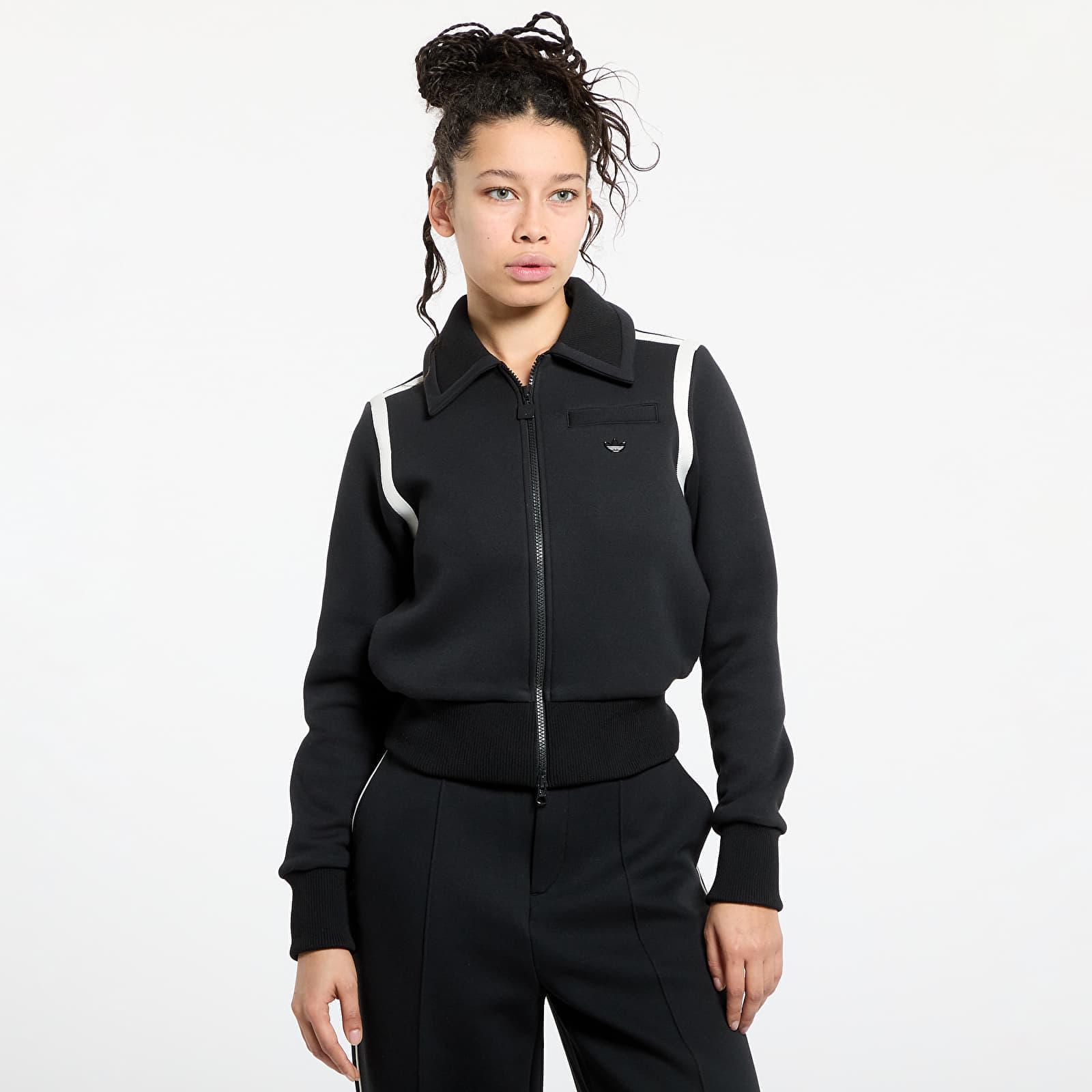 adidas Originals Jacket Adidas Premium Collared Track Top in Black | Lyst