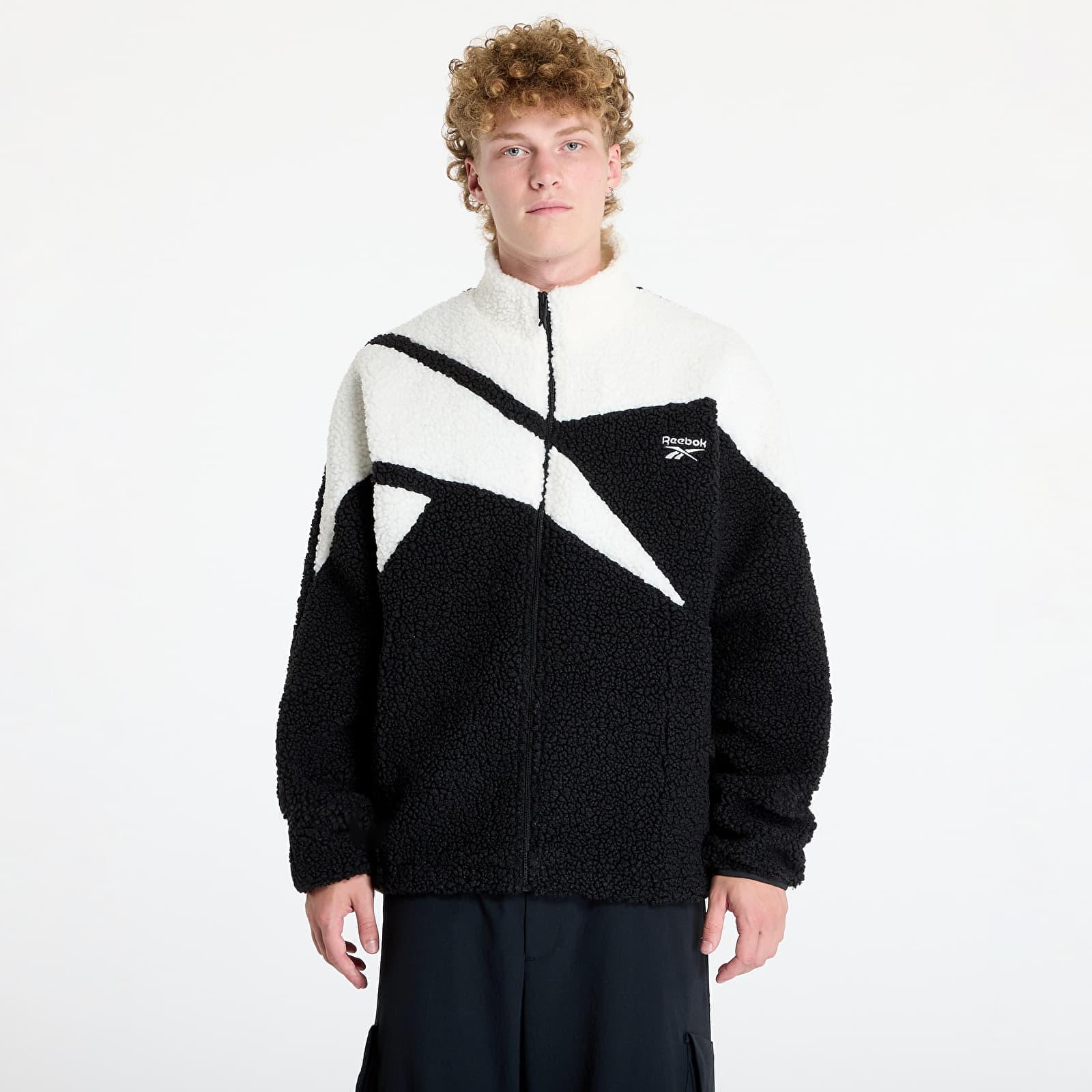 Reebok Jacket Classics Vector High-Pile Fleece Jacket in Black | Lyst