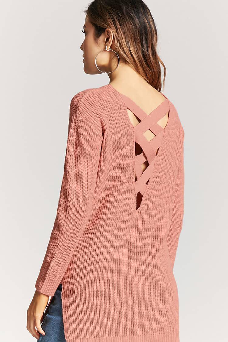 Sale > criss cross back sweater > in stock