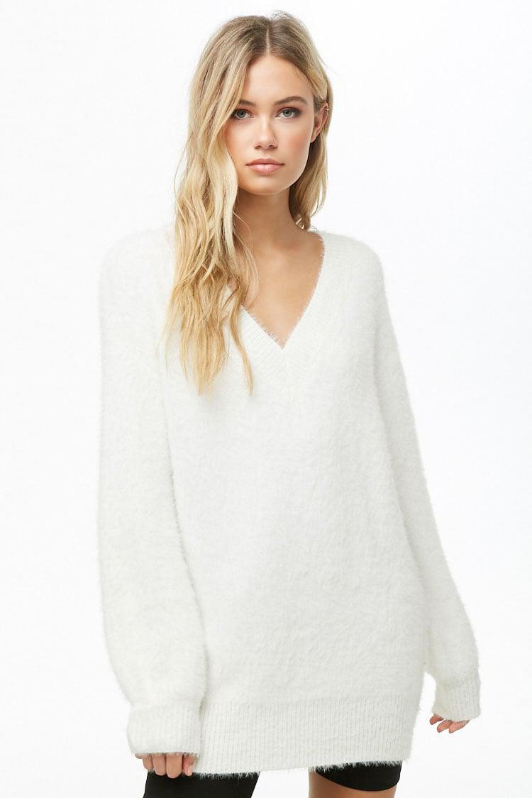 Buy fuzzy white sweater dress cheap online