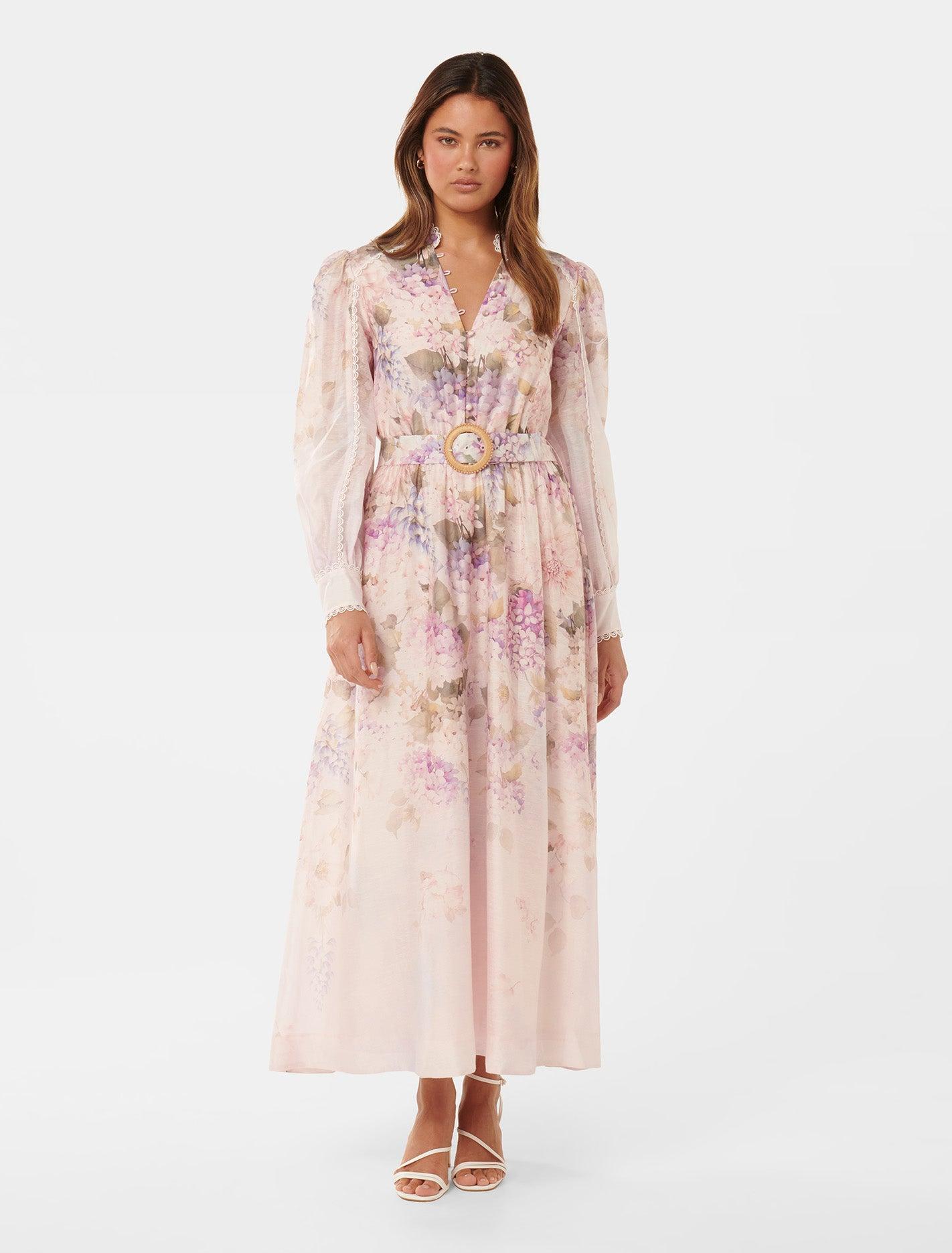 Forever New Peyton Trim Detail Midi Dress in Pink | Lyst UK