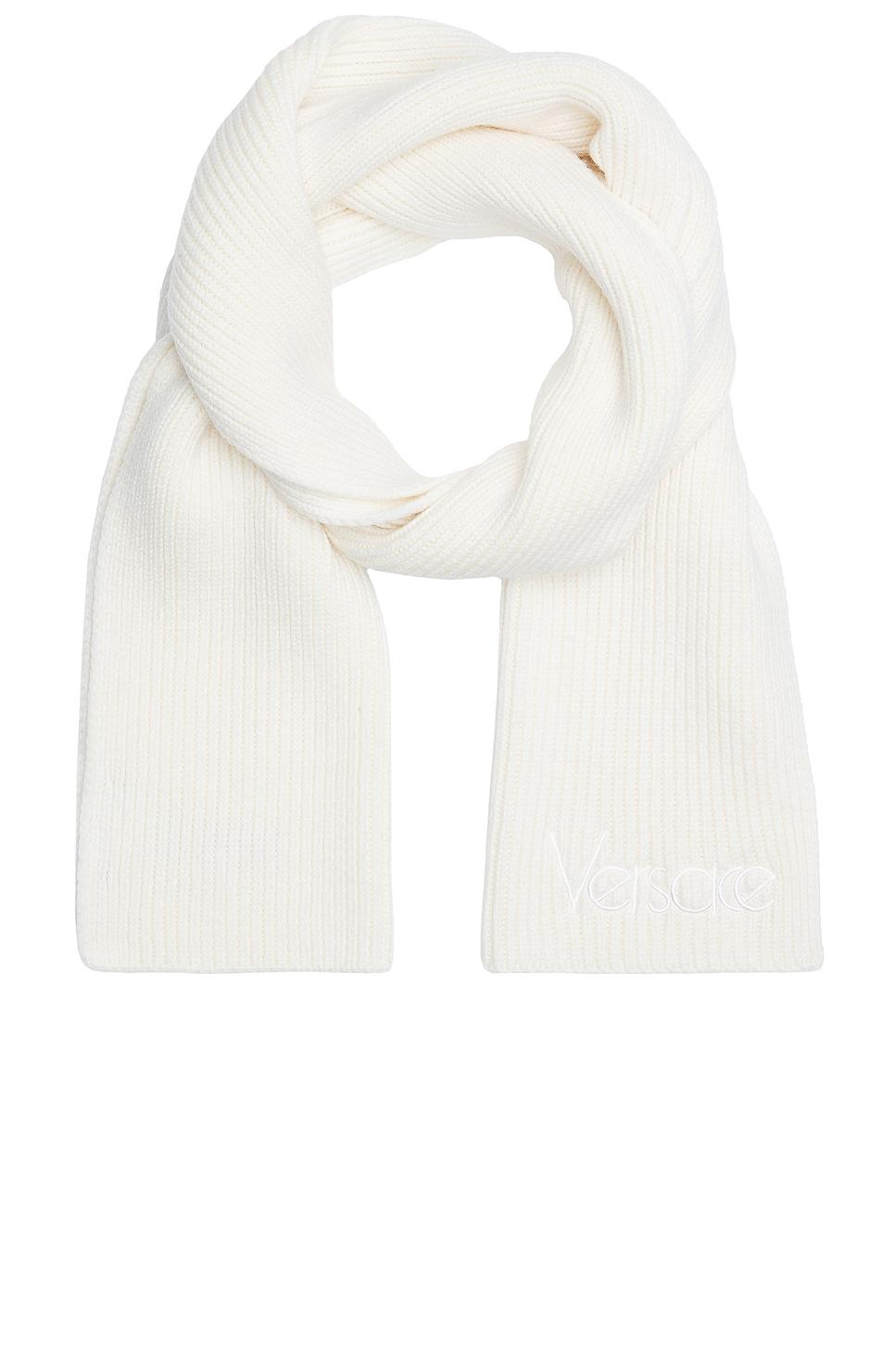 Versace Safety Pin Scarf in White | Lyst