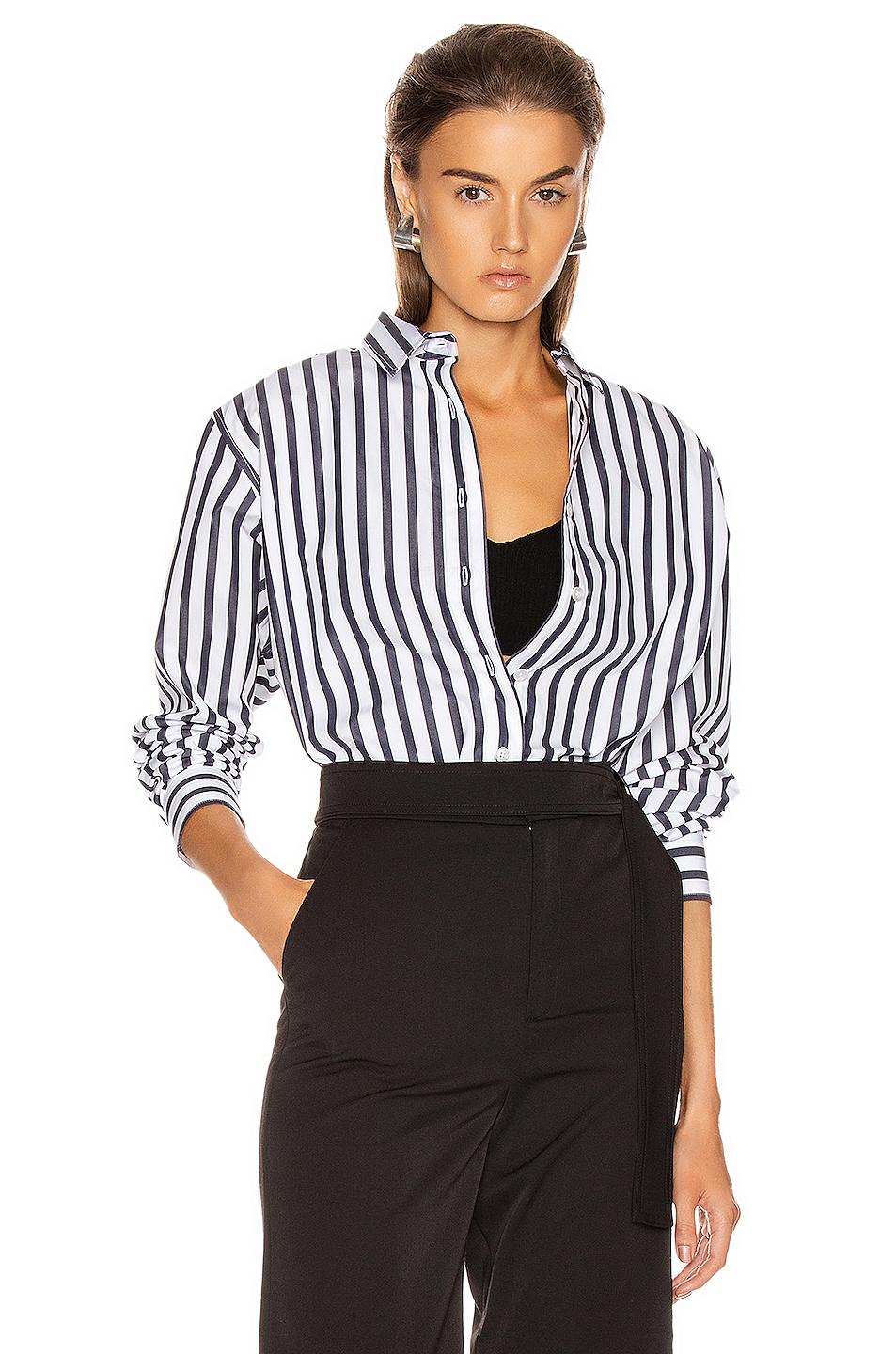 Totême Cotton Capri Top in Navy Stripe (Blue) - Lyst