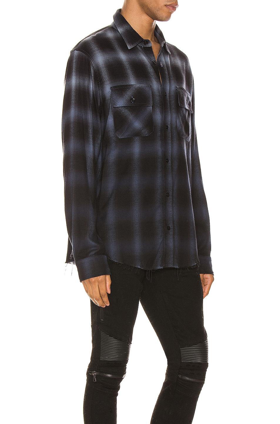 Amiri Cotton Ombre Plaid Shirt In Blue For Men Lyst
