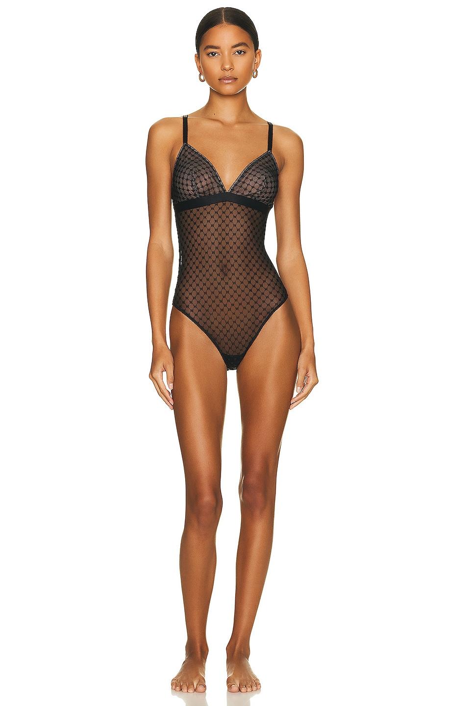 Wolford Sheer Logo Triangle Cup Bodysuit Lyst