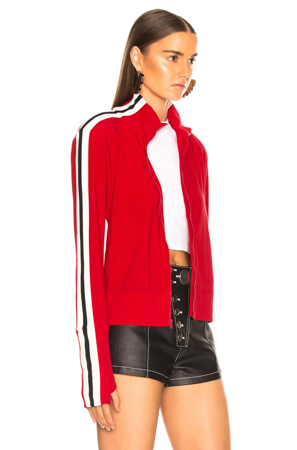 Norma Kamali Synthetic Side Stripe Turtle Jacket in Red - Lyst