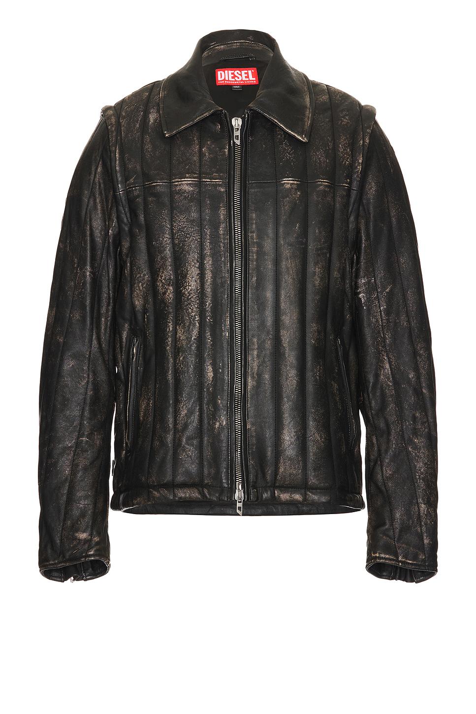 DIESEL Albert Leather Jacket in Black for Men | Lyst