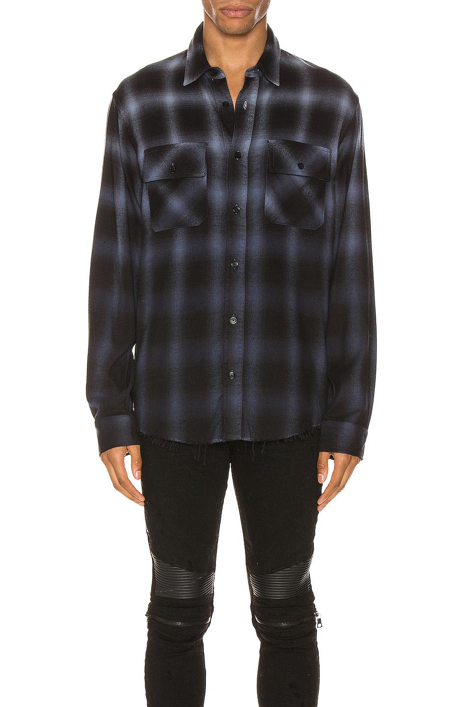 Amiri Cotton Ombre Plaid Shirt In Blue For Men Lyst