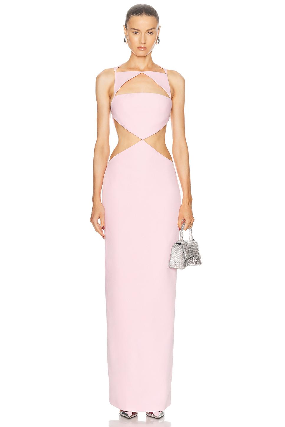 Versace Cut Out Gown in Pink | Lyst