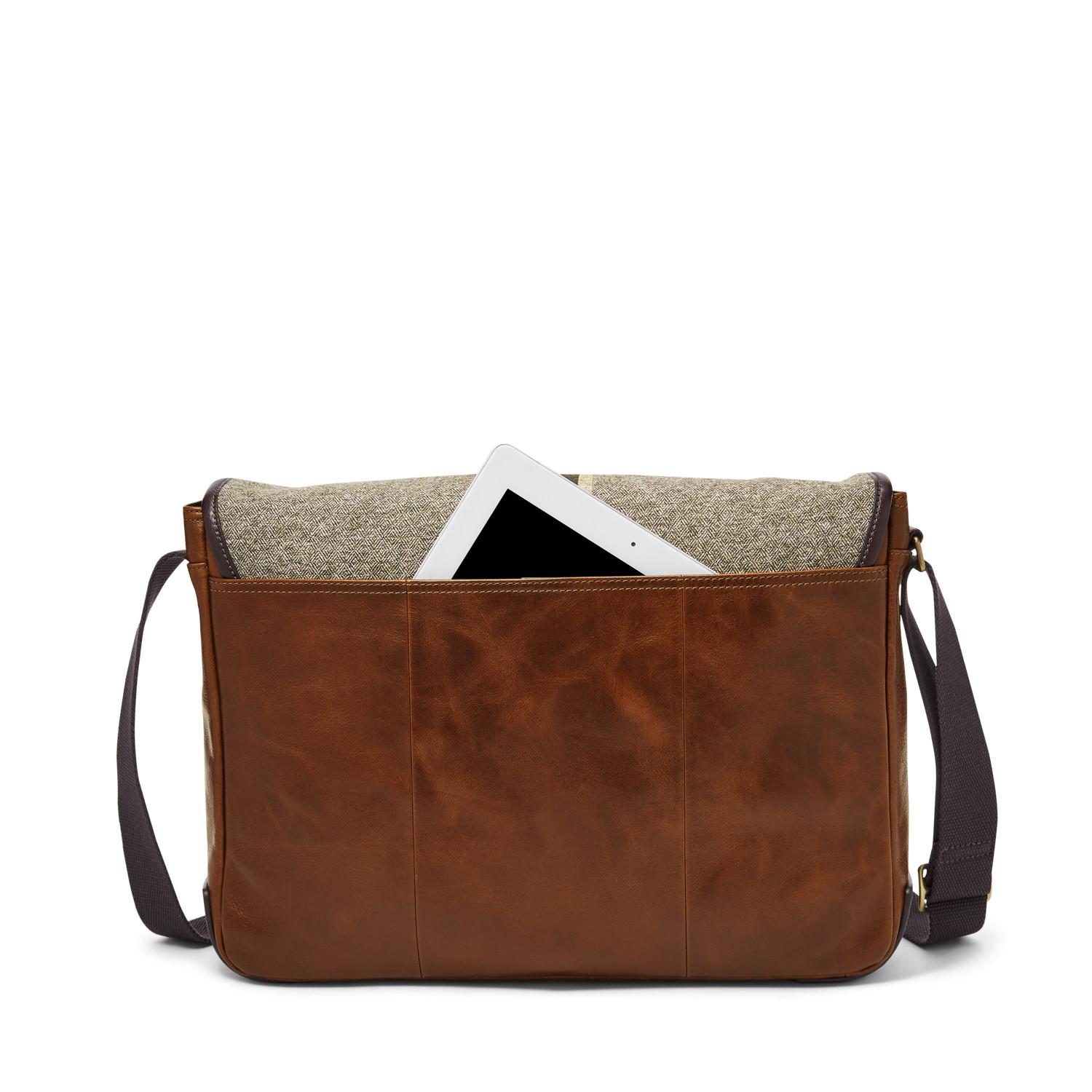 Fossil Leather Buckner Messenger Bag Brown For Men Lyst