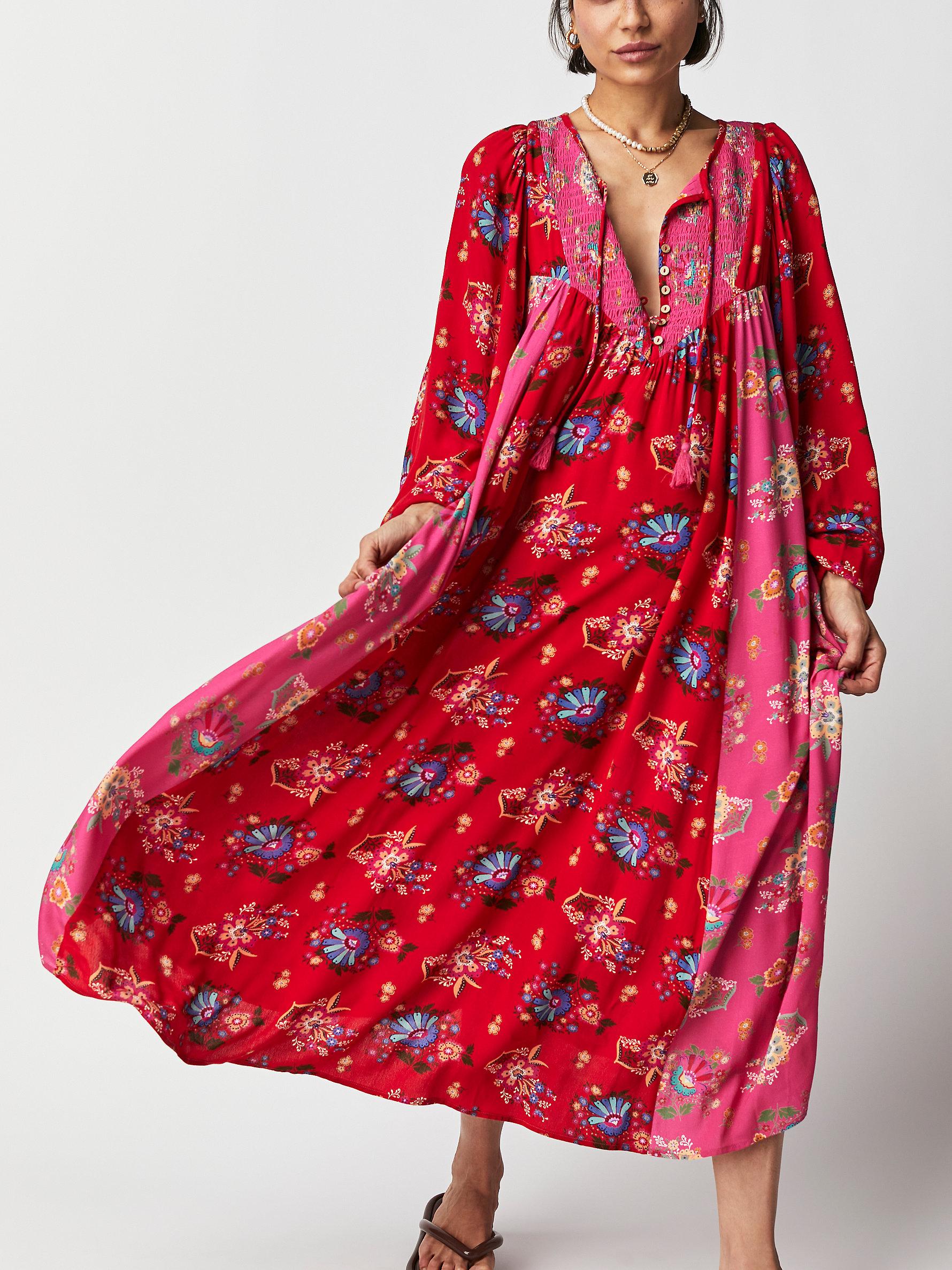 Free People Spell Solstice Boho Midi Dress In Red Lyst