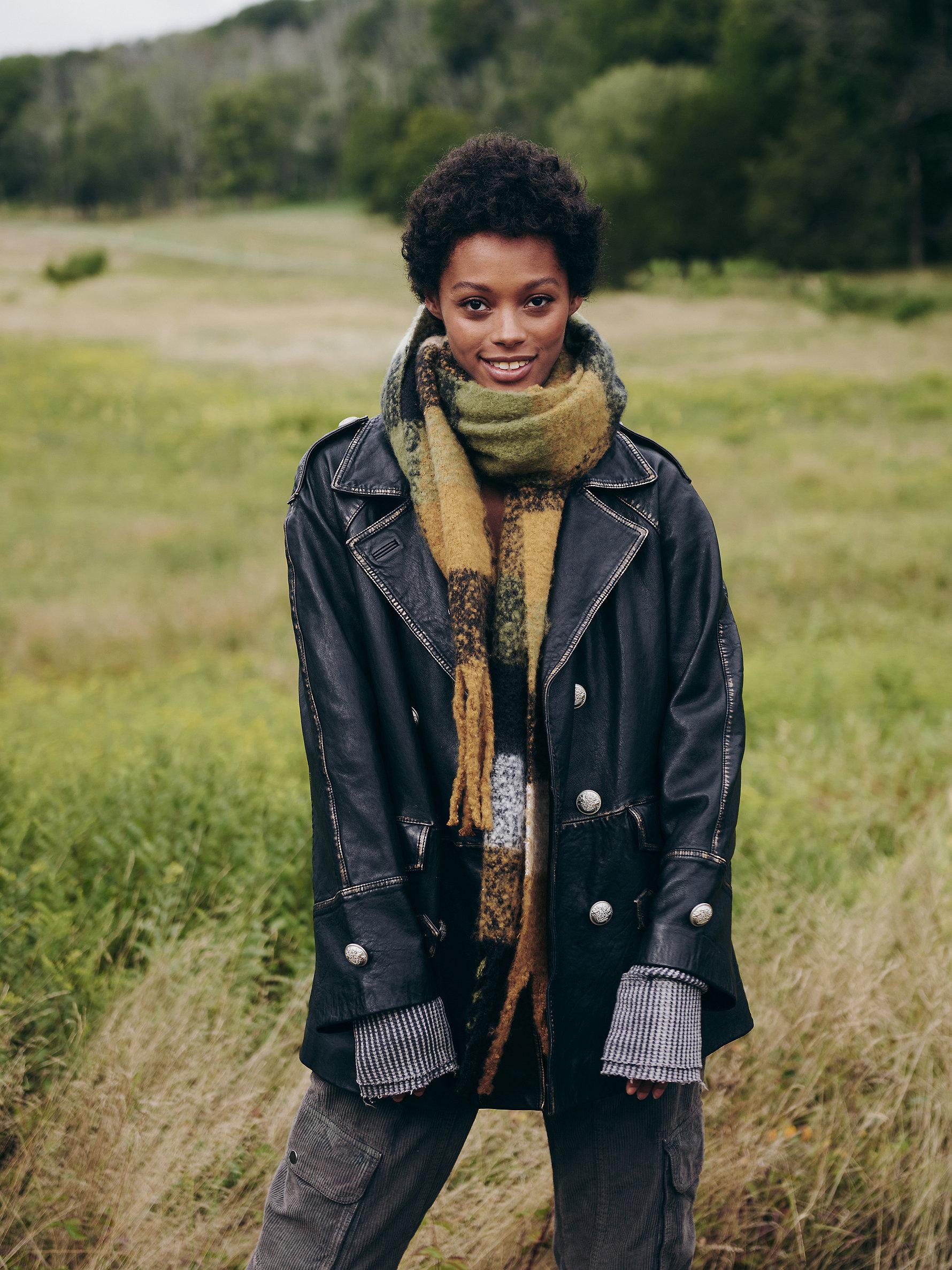 Free People Top Notch Leather Pea Coat in Green | Lyst Free People Top Notch Leather Pea Coat in Green | Lyst